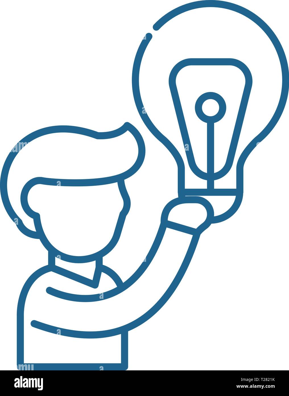 Big idea line icon concept. Big idea flat vector symbol, sign, outline ...