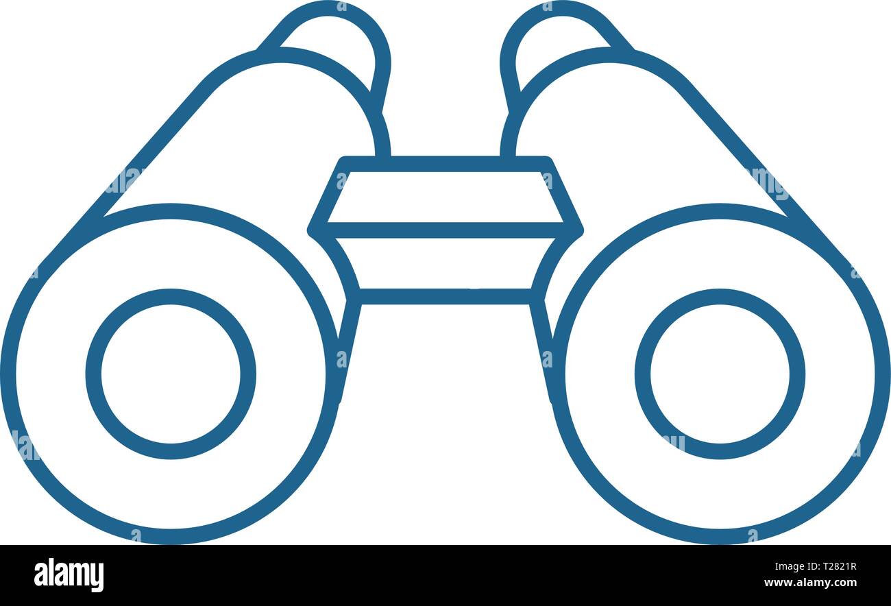 Binoculars line icon concept. Binoculars flat vector symbol, sign ... Binoculars line icon concept. Binoculars flat vector symbol, sign ...