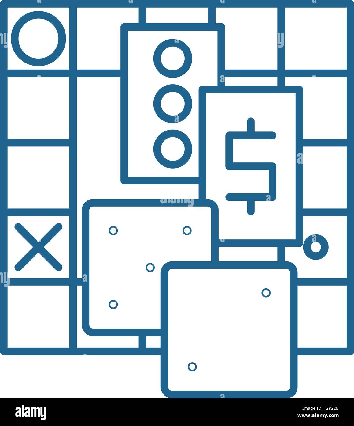 Board games line icon concept. Board games flat vector symbol, sign ...