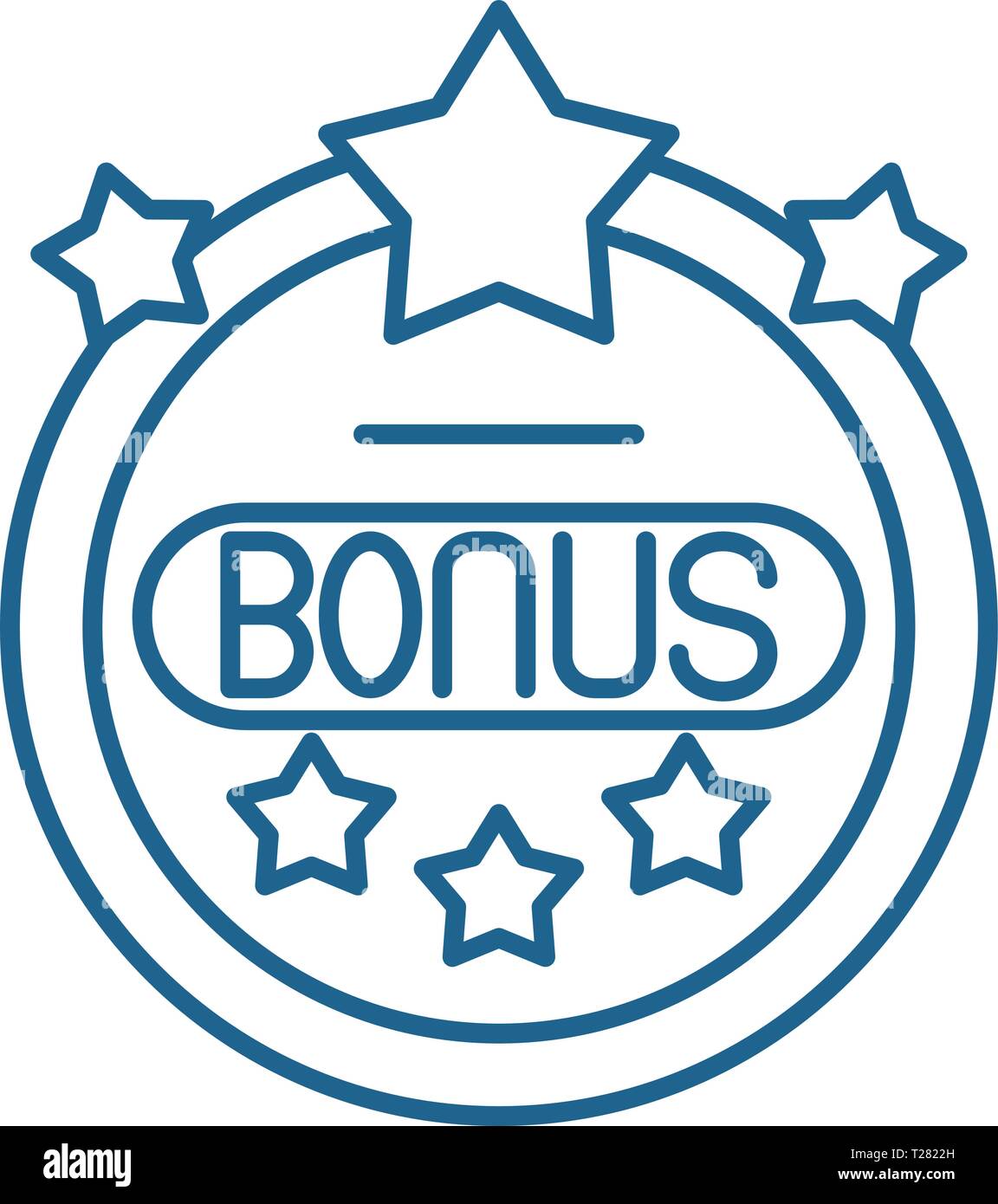 Bonus chip line icon concept. Bonus chip flat vector symbol, sign ...