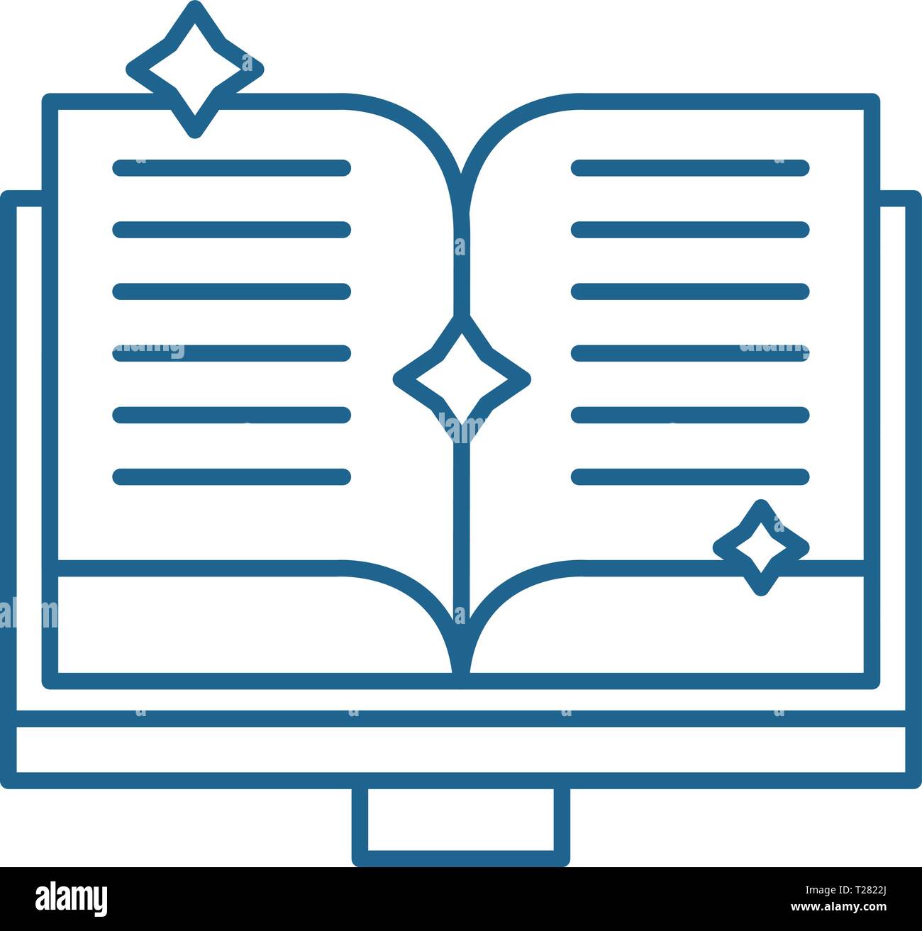 Book of fairy tales line icon concept. Book of fairy tales flat vector ...