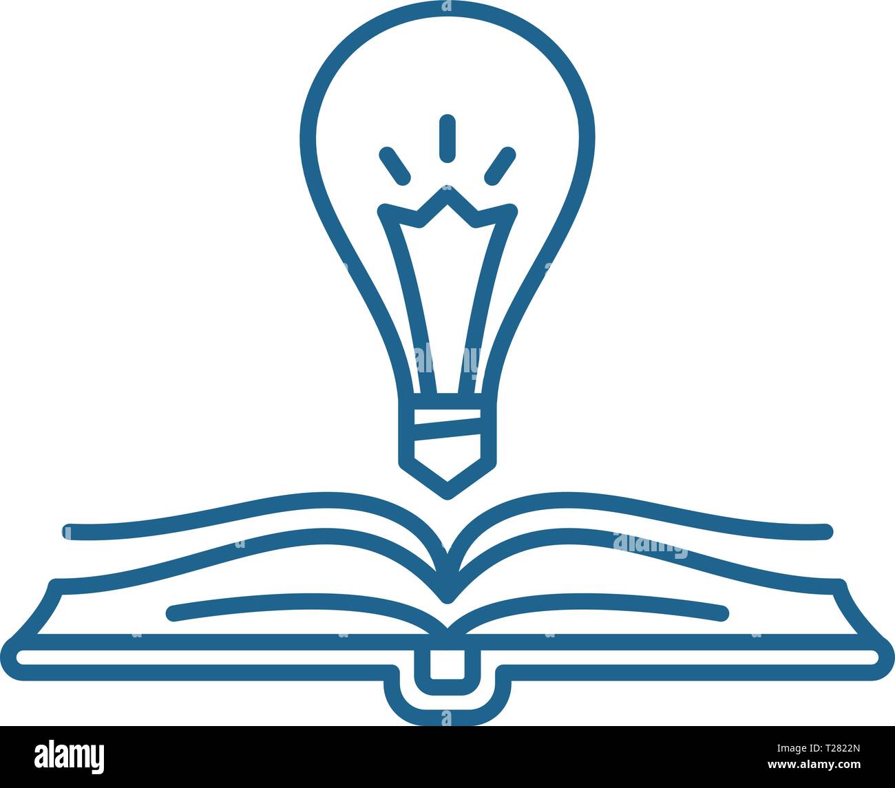 Book wisdom line icon concept. Book wisdom flat vector symbol, sign ...