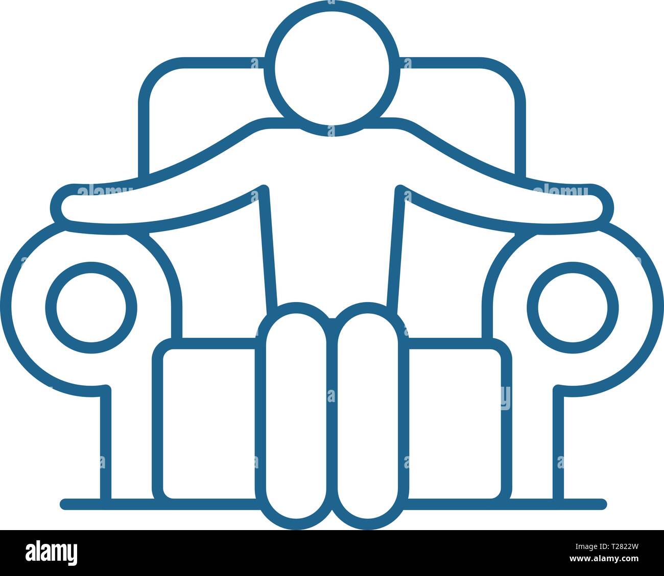 Boss line icon concept. Boss flat vector symbol, sign, outline ...