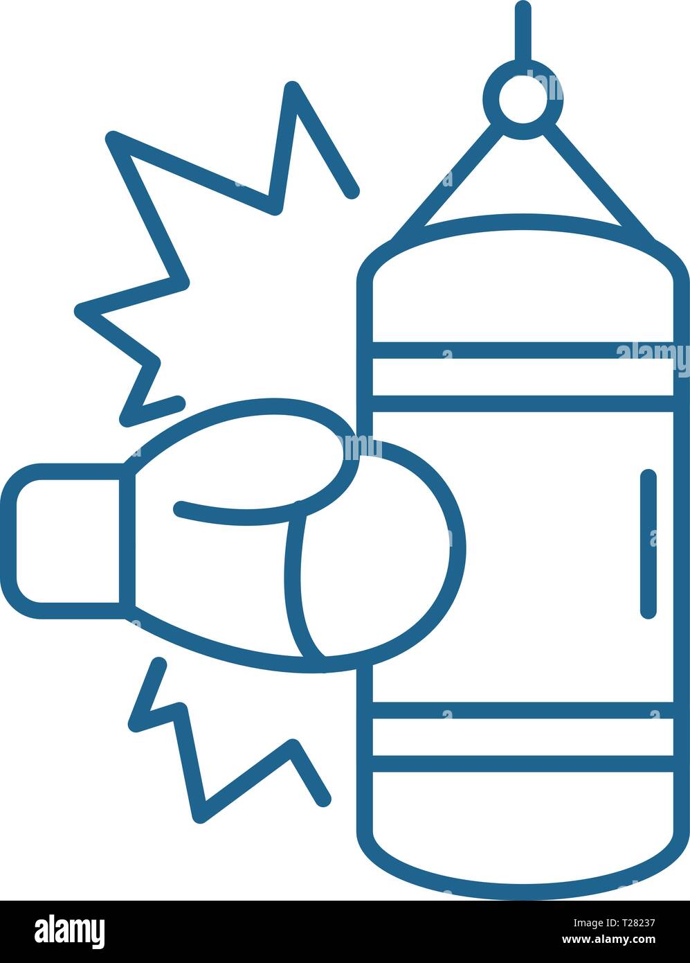Boxing line icon concept. Boxing flat vector symbol, sign, outline ...