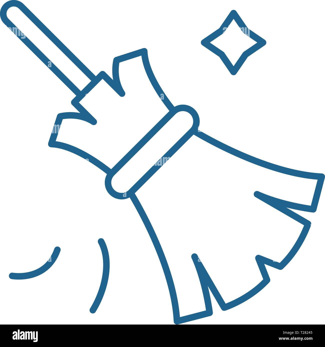 Broom line icon concept. Broom flat vector symbol, sign, outline ...