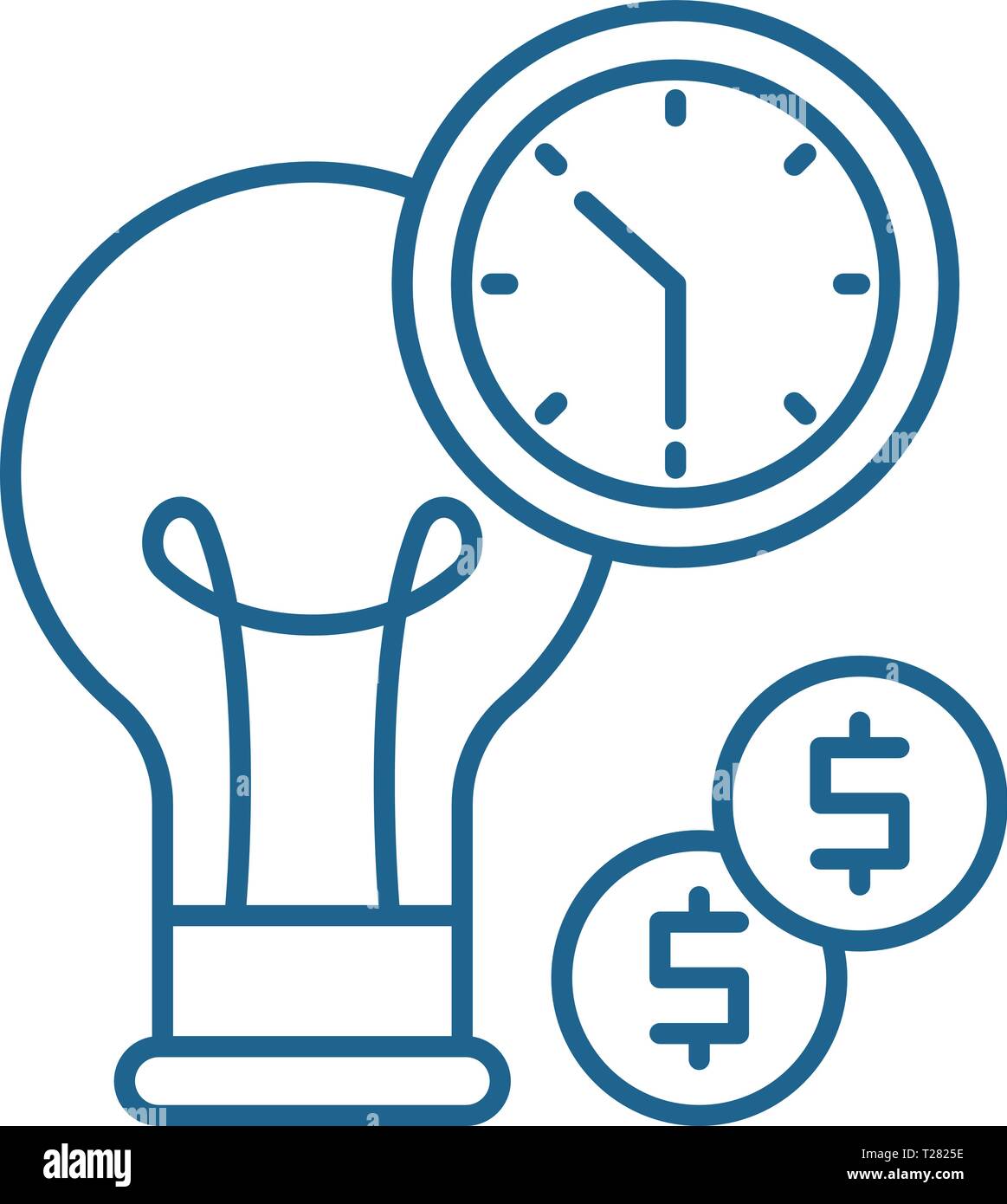 Business efficiency line icon concept. Business efficiency flat vector ...