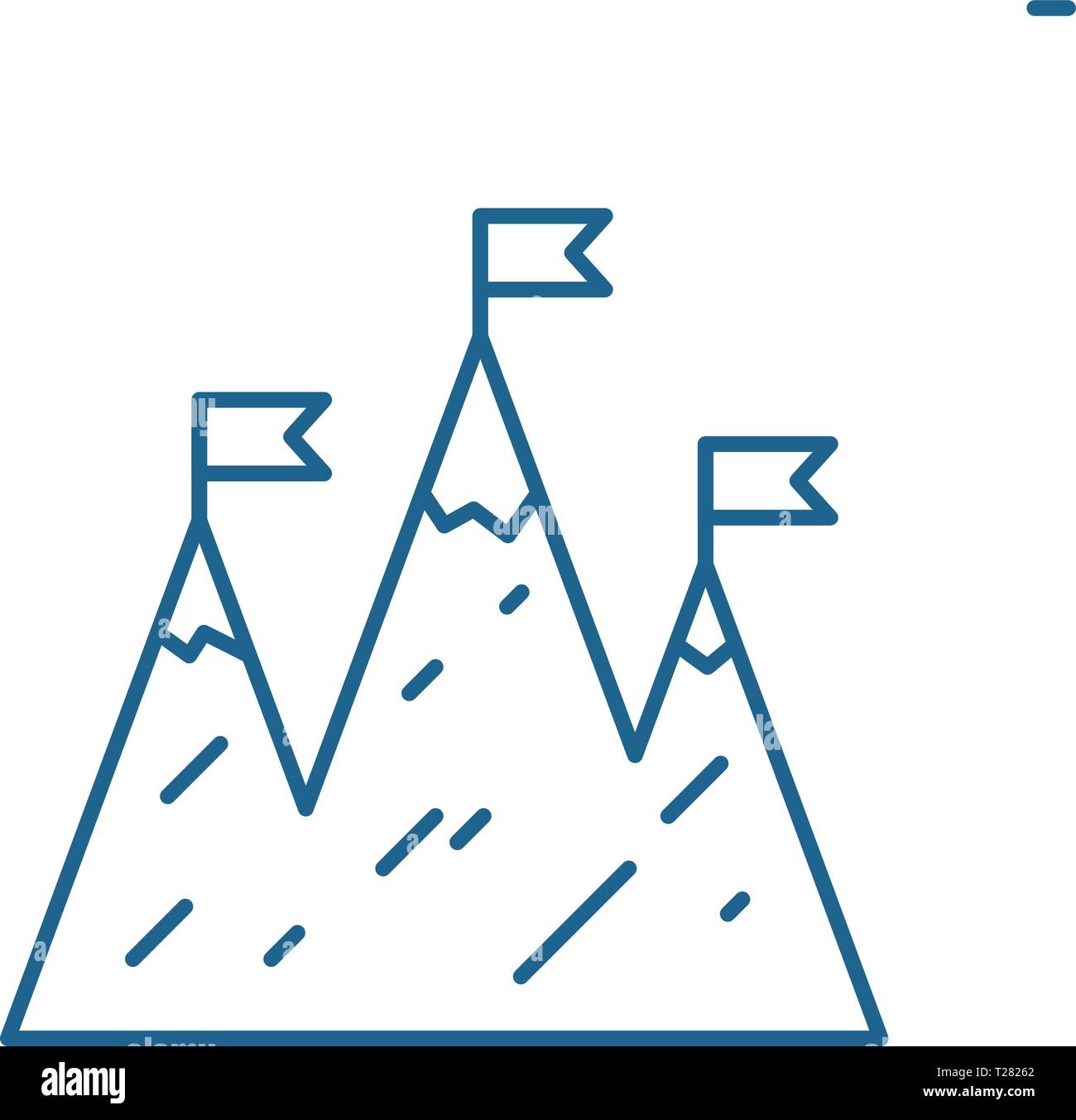 Business mission line icon concept. Business mission flat vector symbol ...