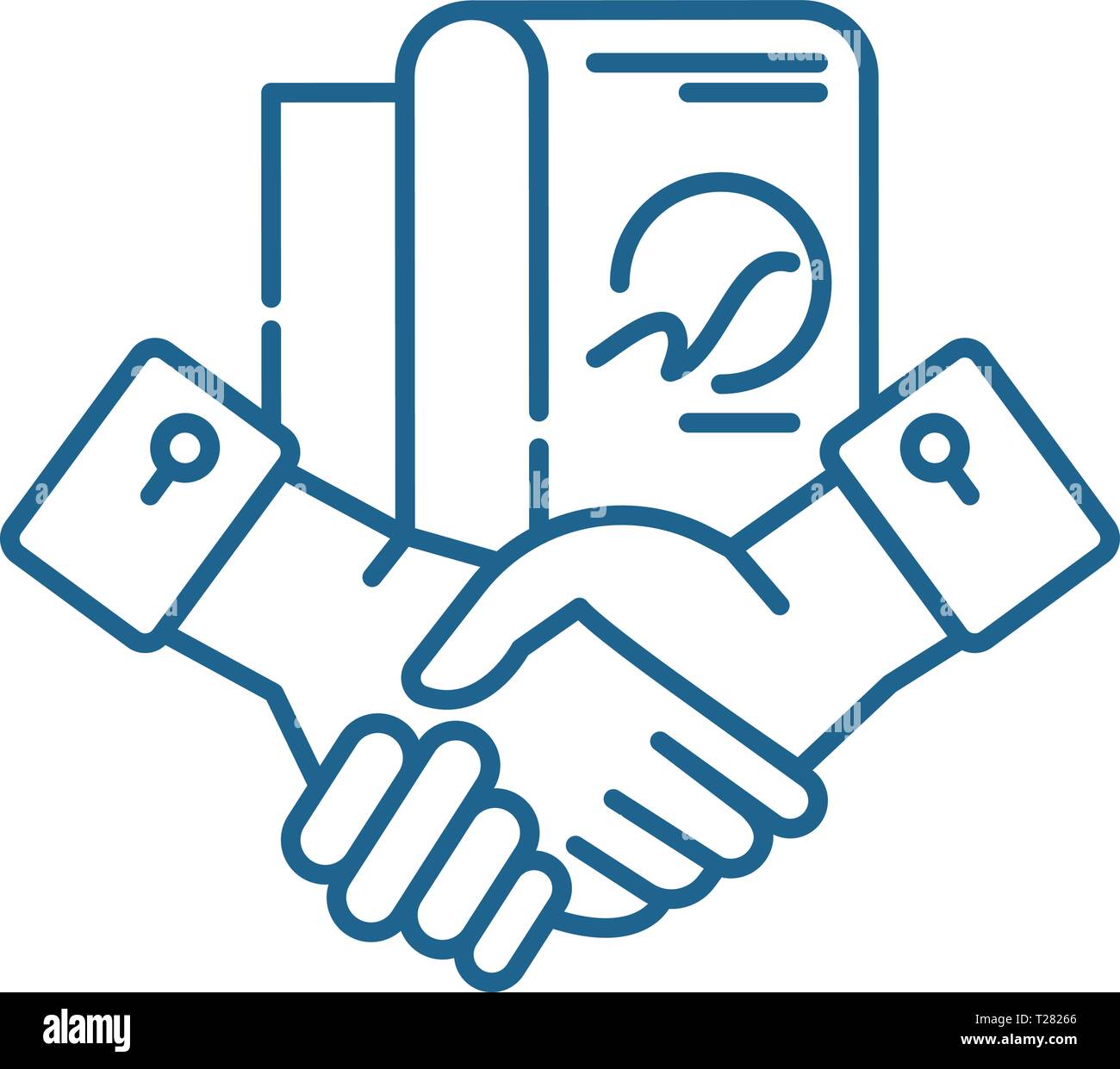Business partnership line icon concept. Business partnership flat ...