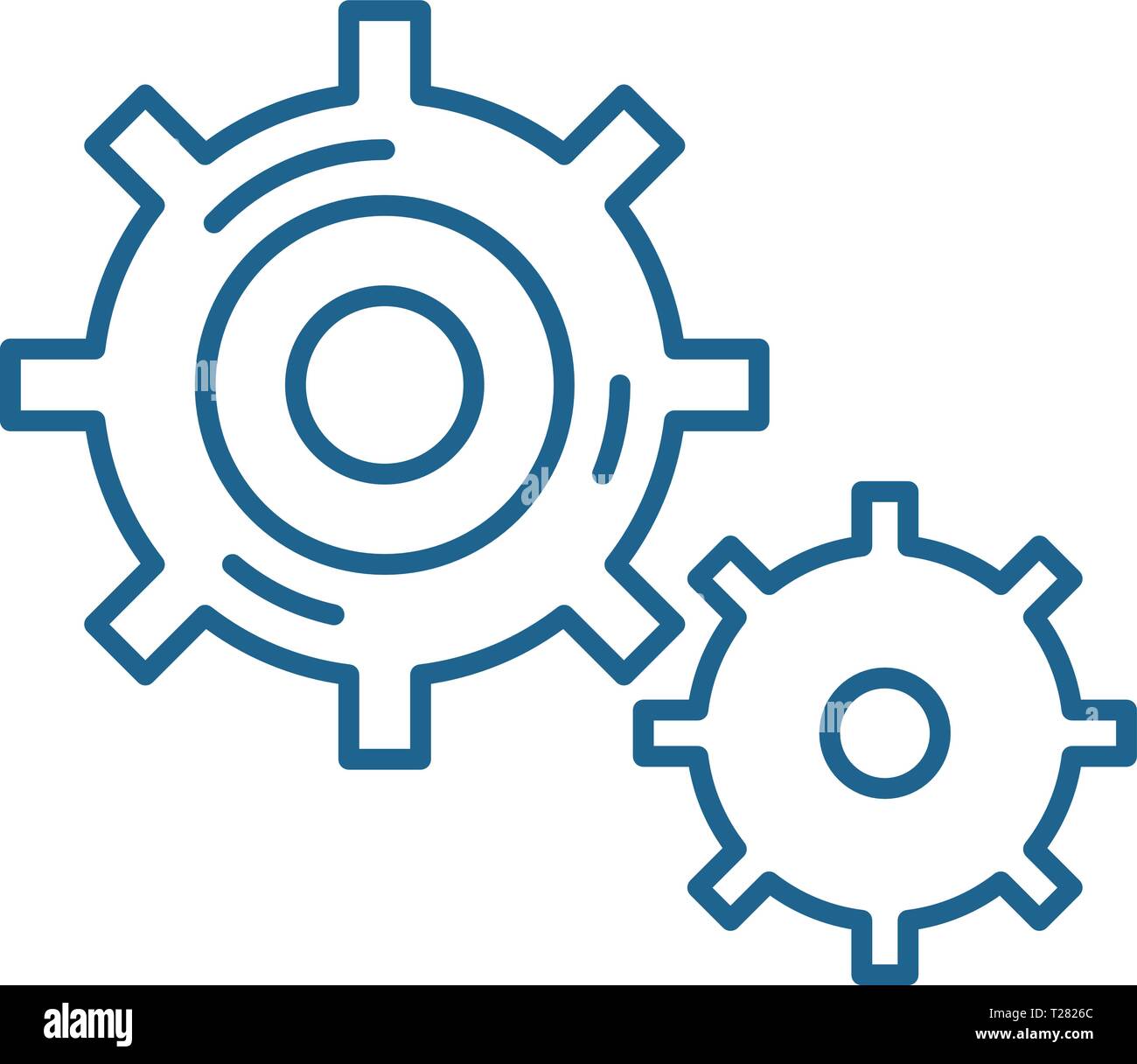 Business processes line icon concept. Business processes flat vector ...