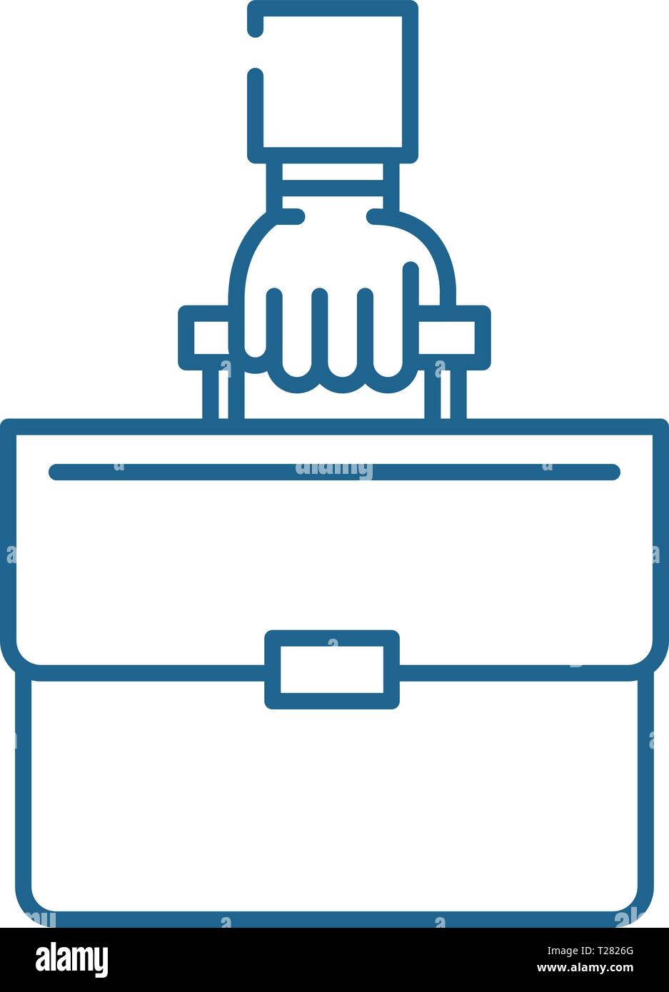 Business projects line icon concept. Business projects flat vector ...