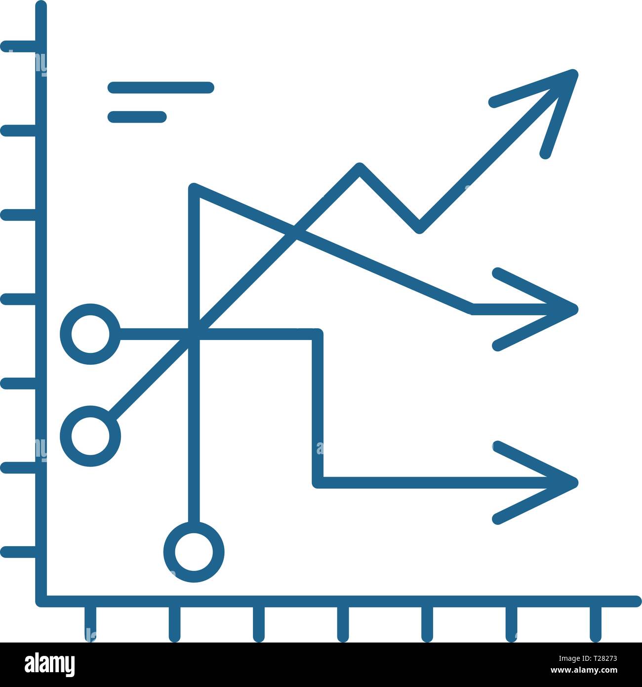 Business trends line icon concept. Business trends flat vector symbol ...