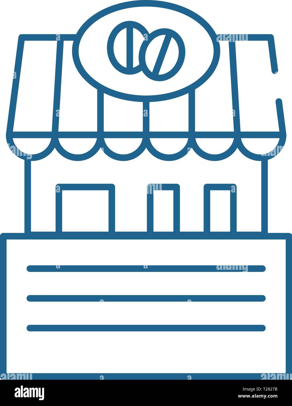 Cafe line icon concept. Cafe flat vector symbol, sign, outline ...