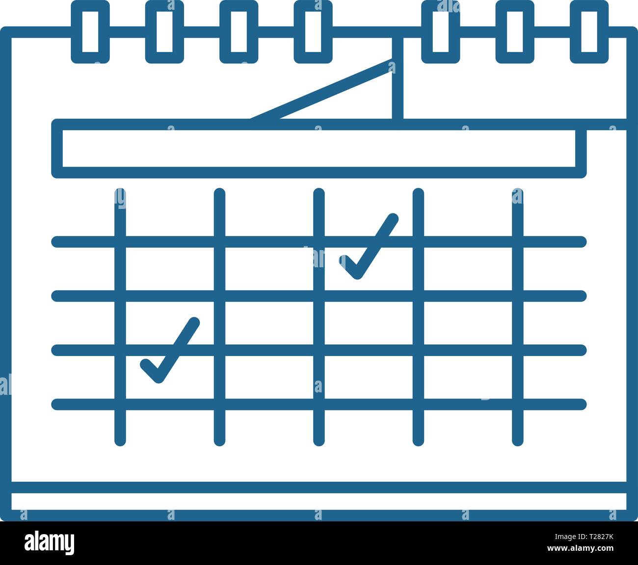 Calendar planning line icon concept. Calendar planning flat vector ...