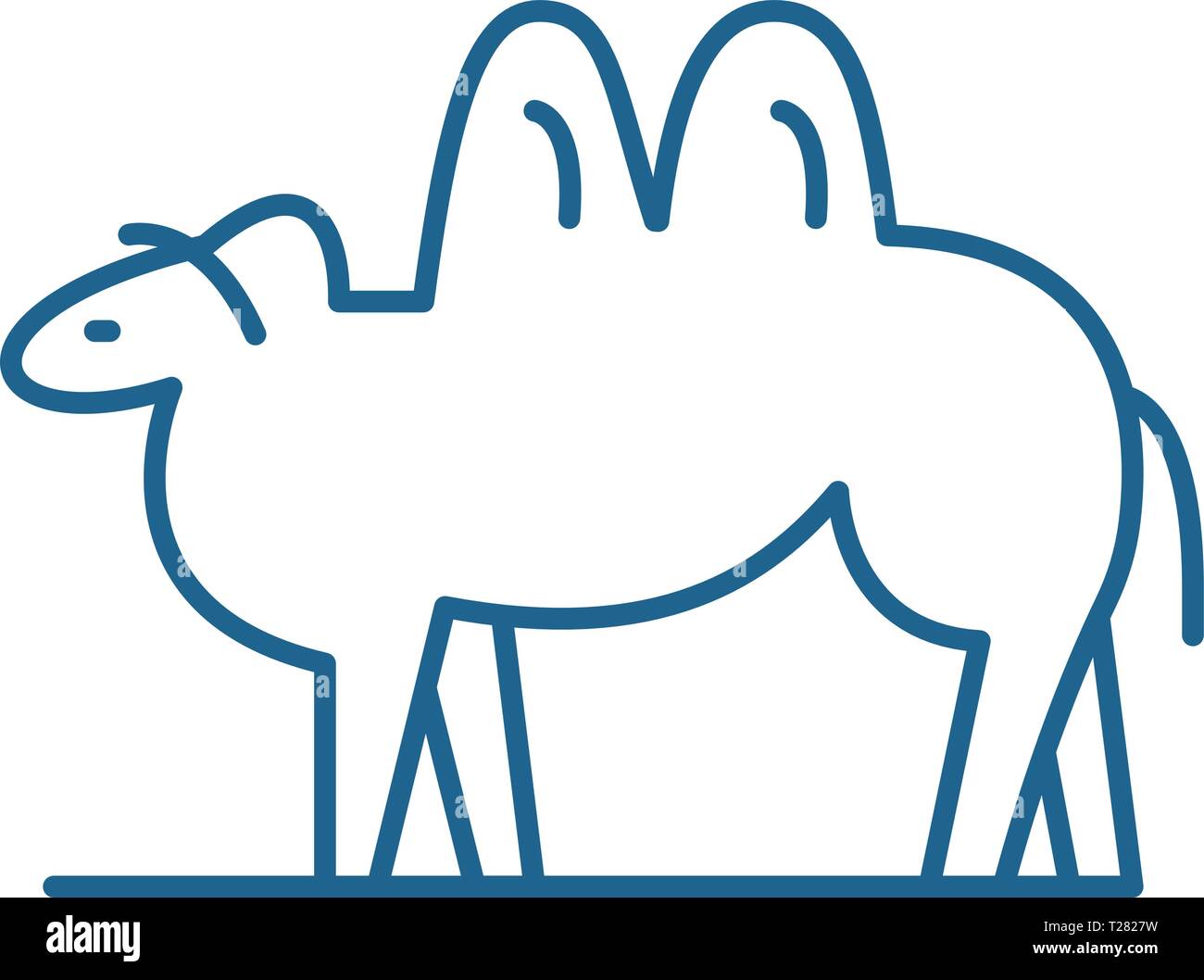 Camel line icon concept. Camel flat vector symbol, sign, outline ...