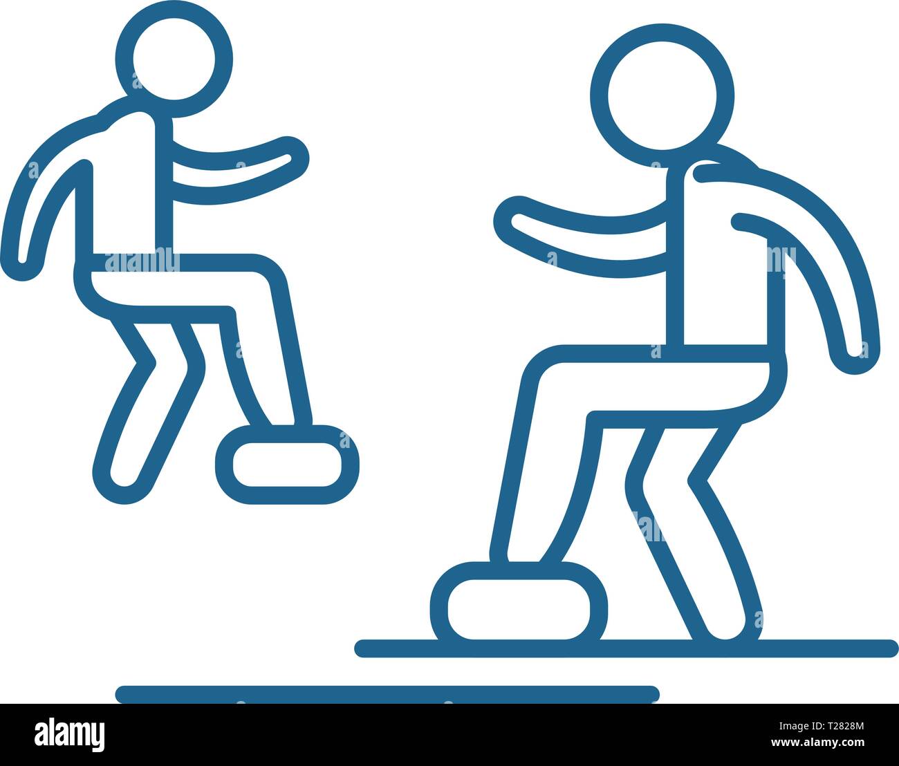 Cardio exercise line icon concept. Cardio exercise flat vector symbol ...