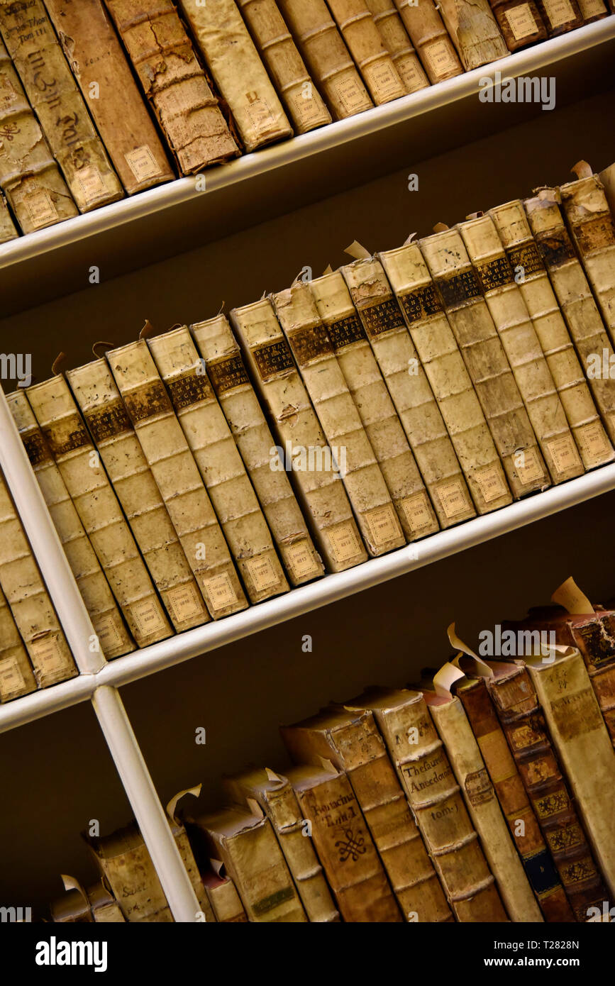 Ancient library books Stock Photo - Alamy