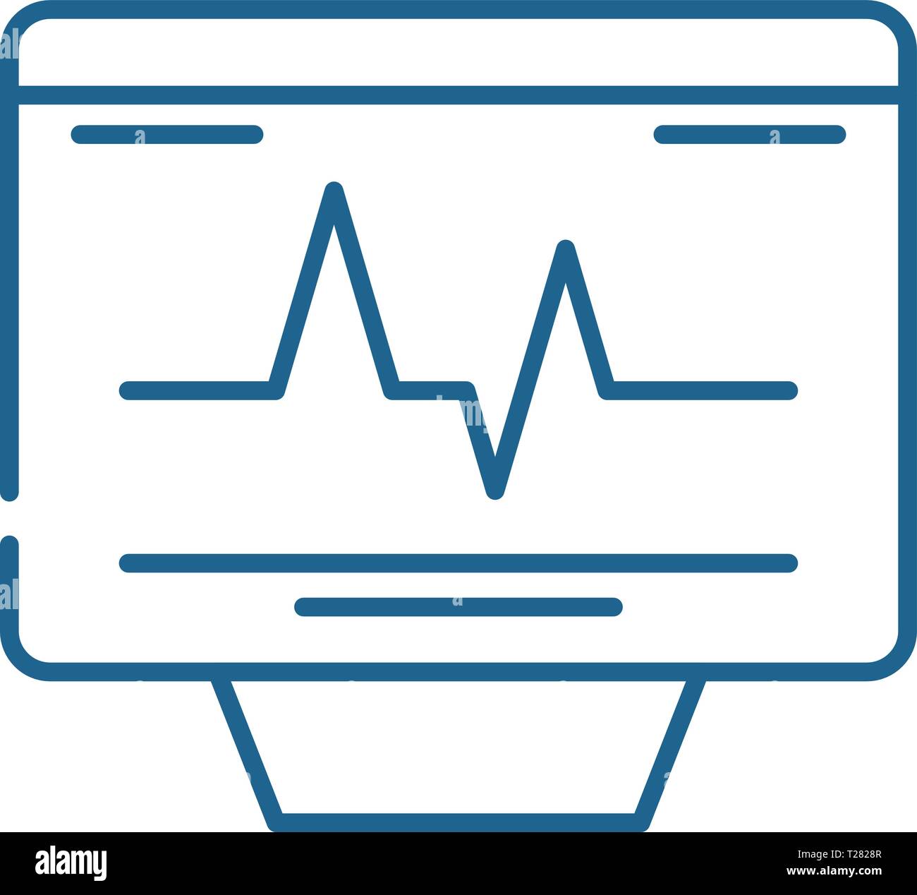 Cardiovascular check line icon concept. Cardiovascular check flat ...