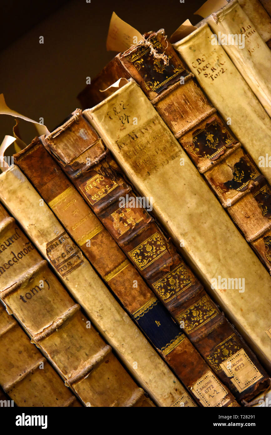Ancient library books Stock Photo - Alamy