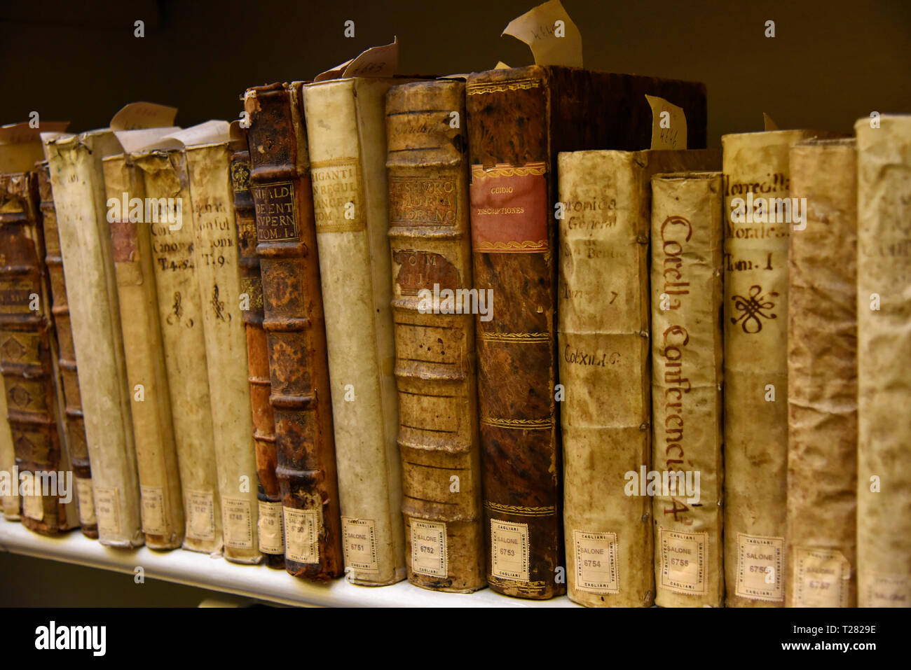 Ancient library books Stock Photo - Alamy