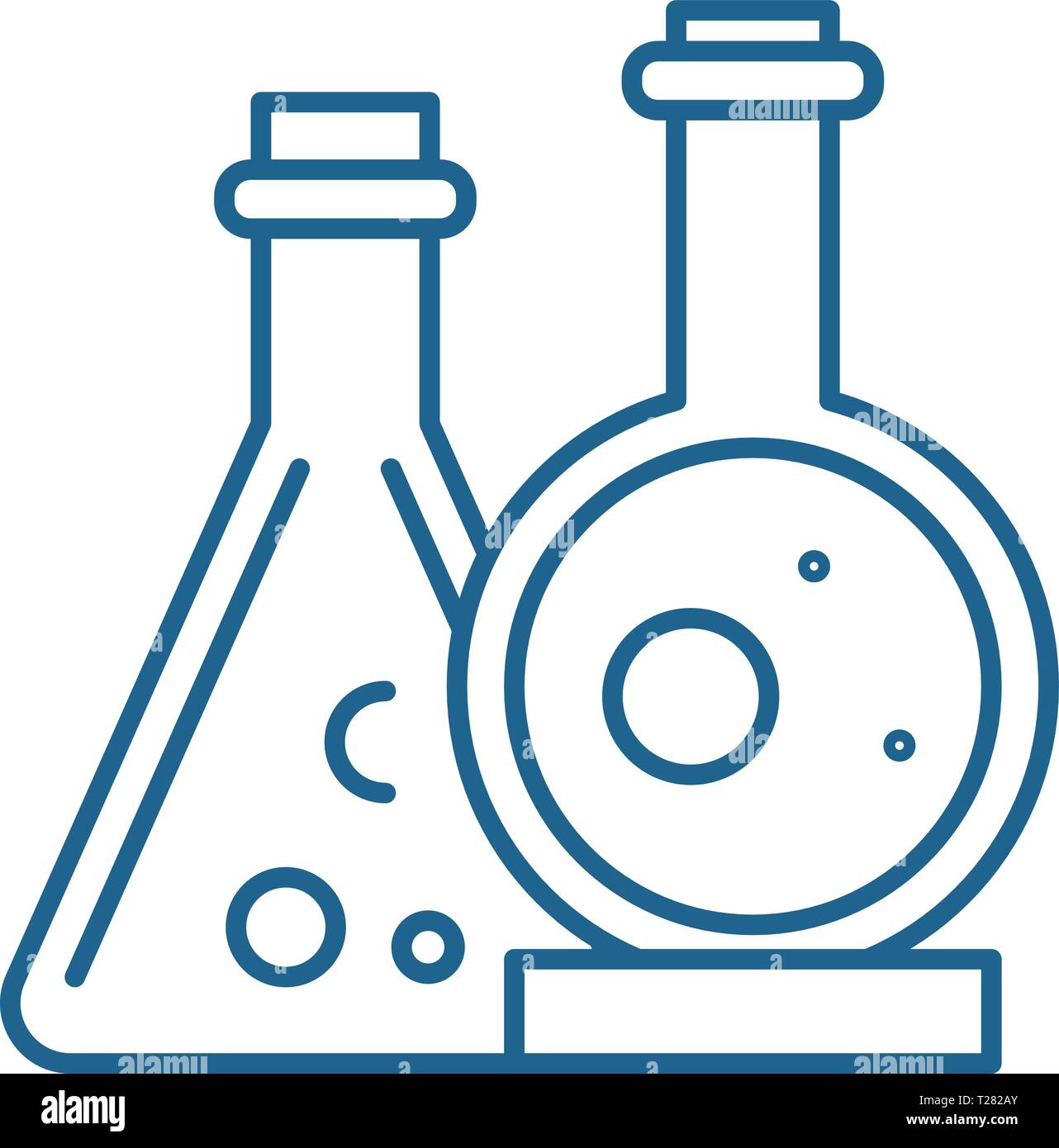 Chemical laboratory line icon concept. Chemical laboratory flat vector ...
