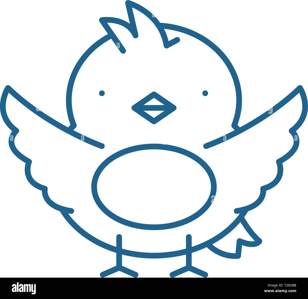 Chick line icon concept. Chick flat vector symbol, sign, outline ...