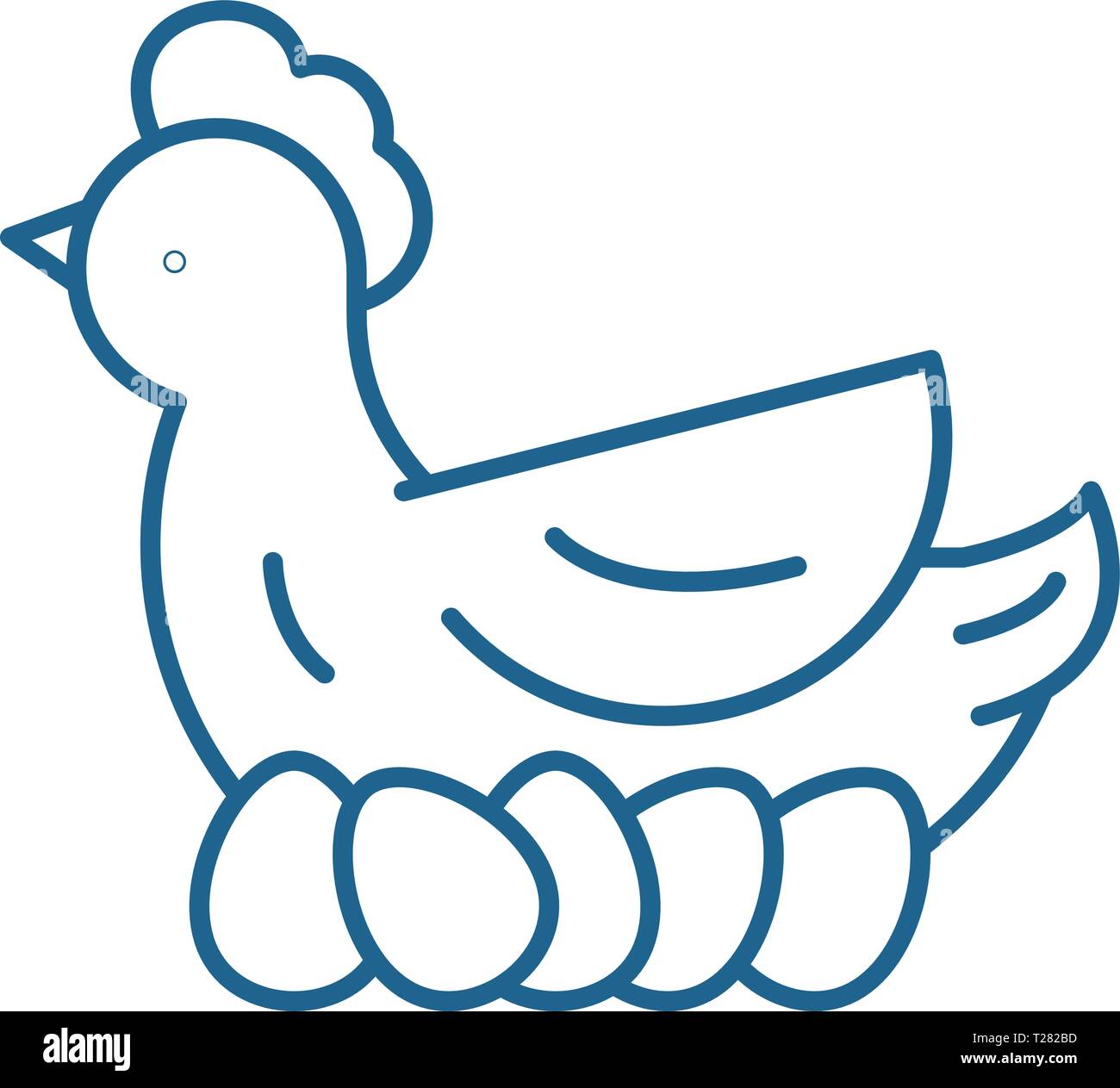 Chicken layer line icon concept. Chicken layer flat vector symbol, sign ...