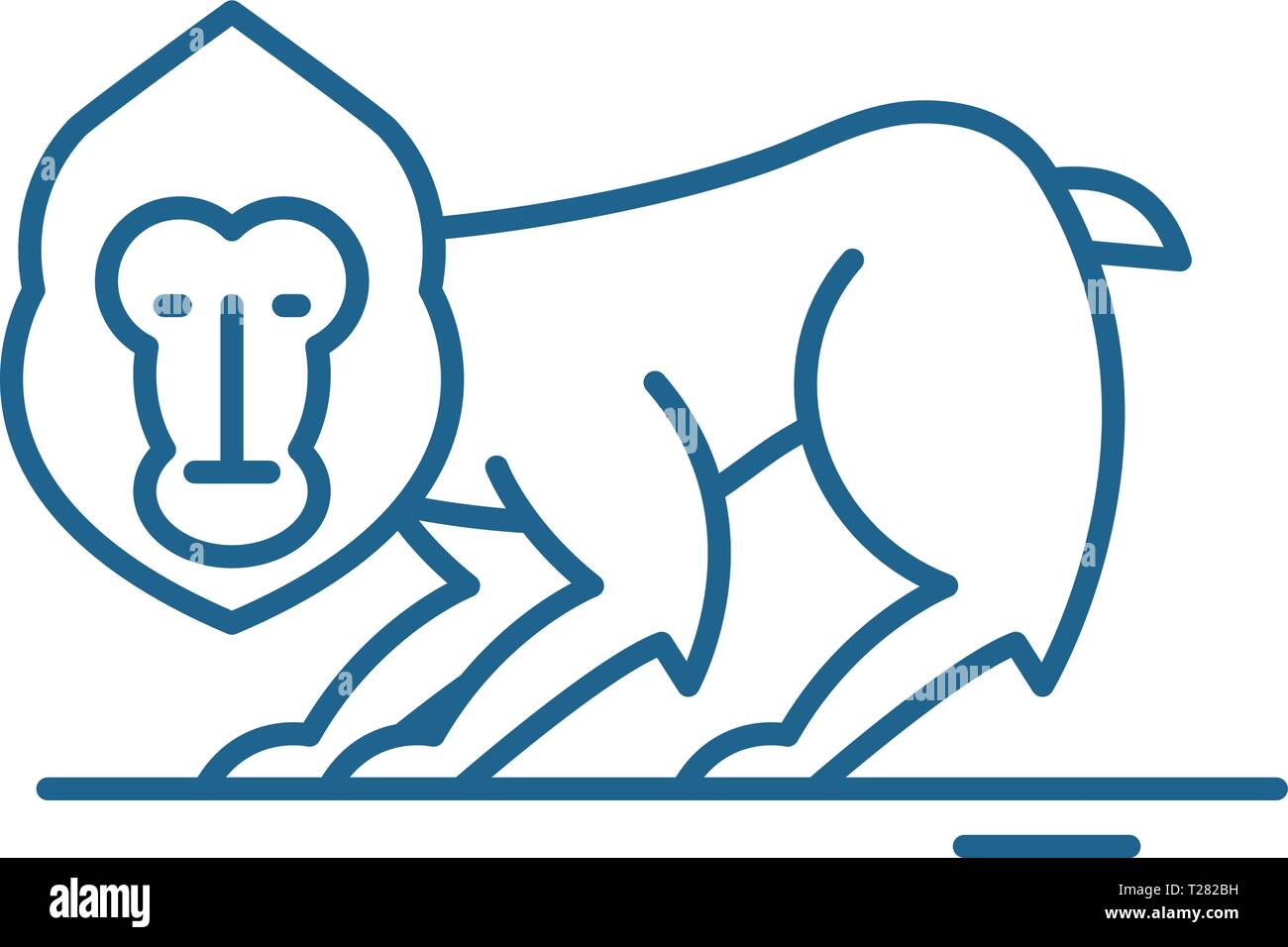 Chimpanzee line icon concept. Chimpanzee flat vector symbol, sign ...