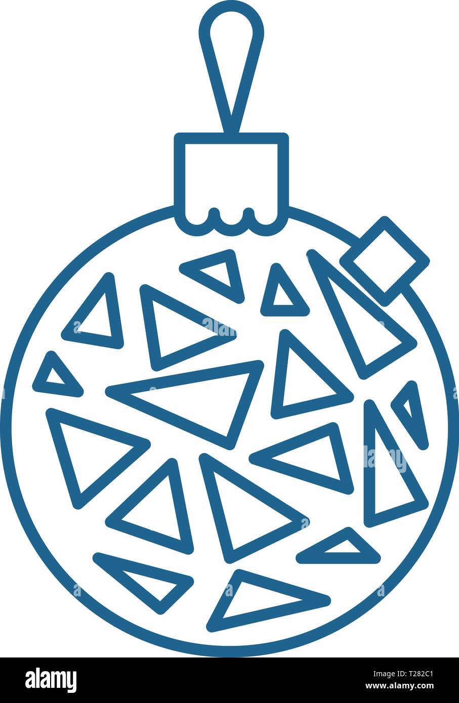 Christmas ball line icon concept. Christmas ball flat vector symbol ...