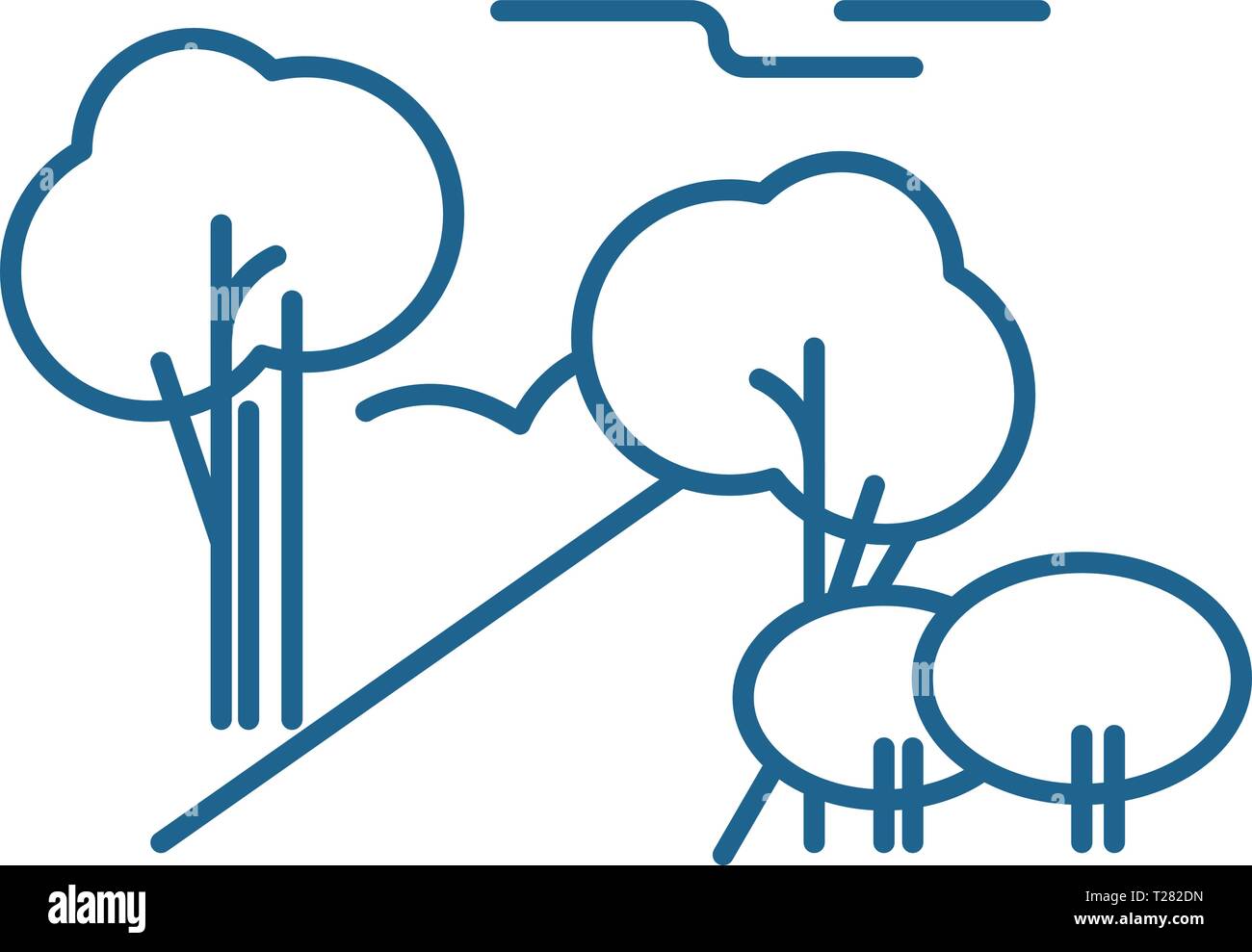 City park line icon concept. City park flat vector symbol, sign ...