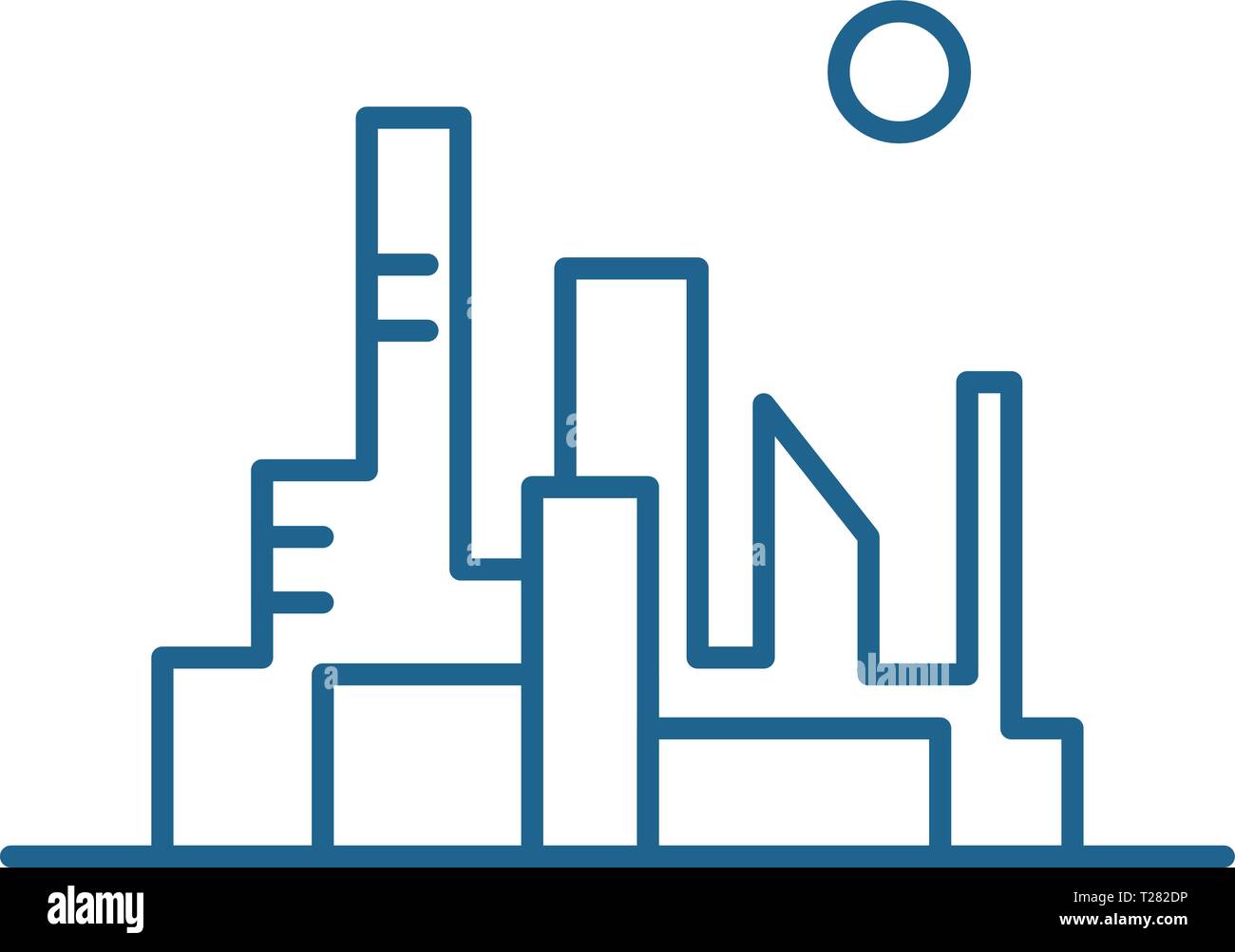 Cityscape of the capital line icon concept. Cityscape of the capital ...