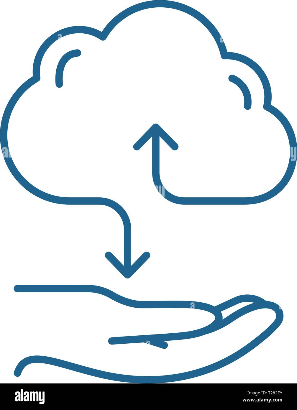 Cloud services line icon concept. Cloud services flat vector symbol ...