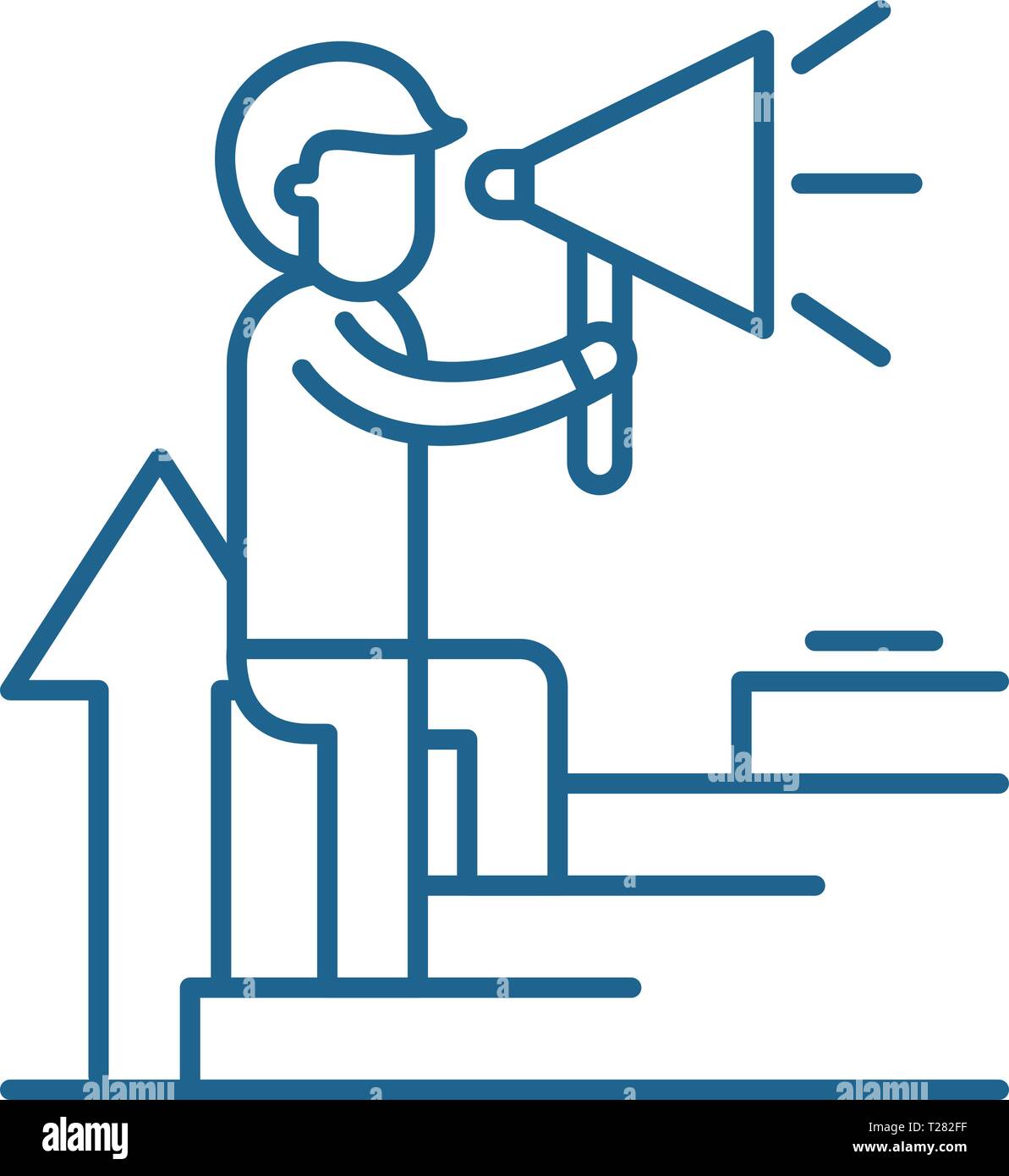 Coaching line icon concept. Coaching flat vector symbol, sign, outline ...