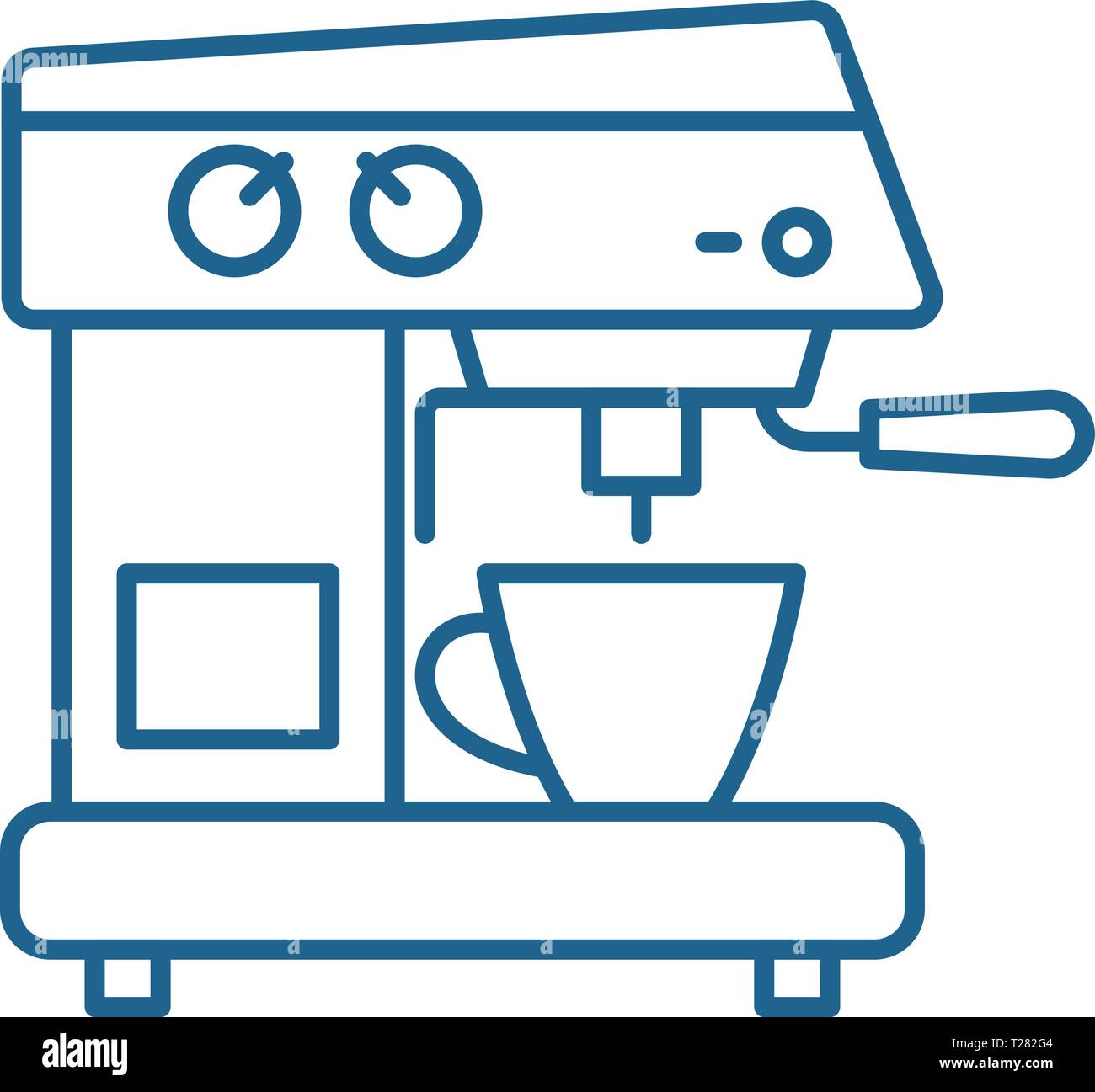 Coffee machine line icon concept. Coffee machine flat vector symbol ...