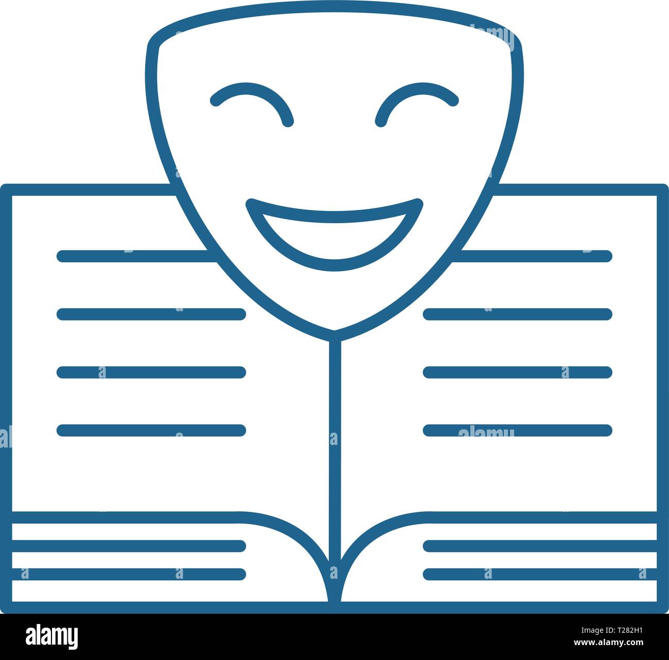 Comedy line icon concept. Comedy flat vector symbol, sign, outline ...