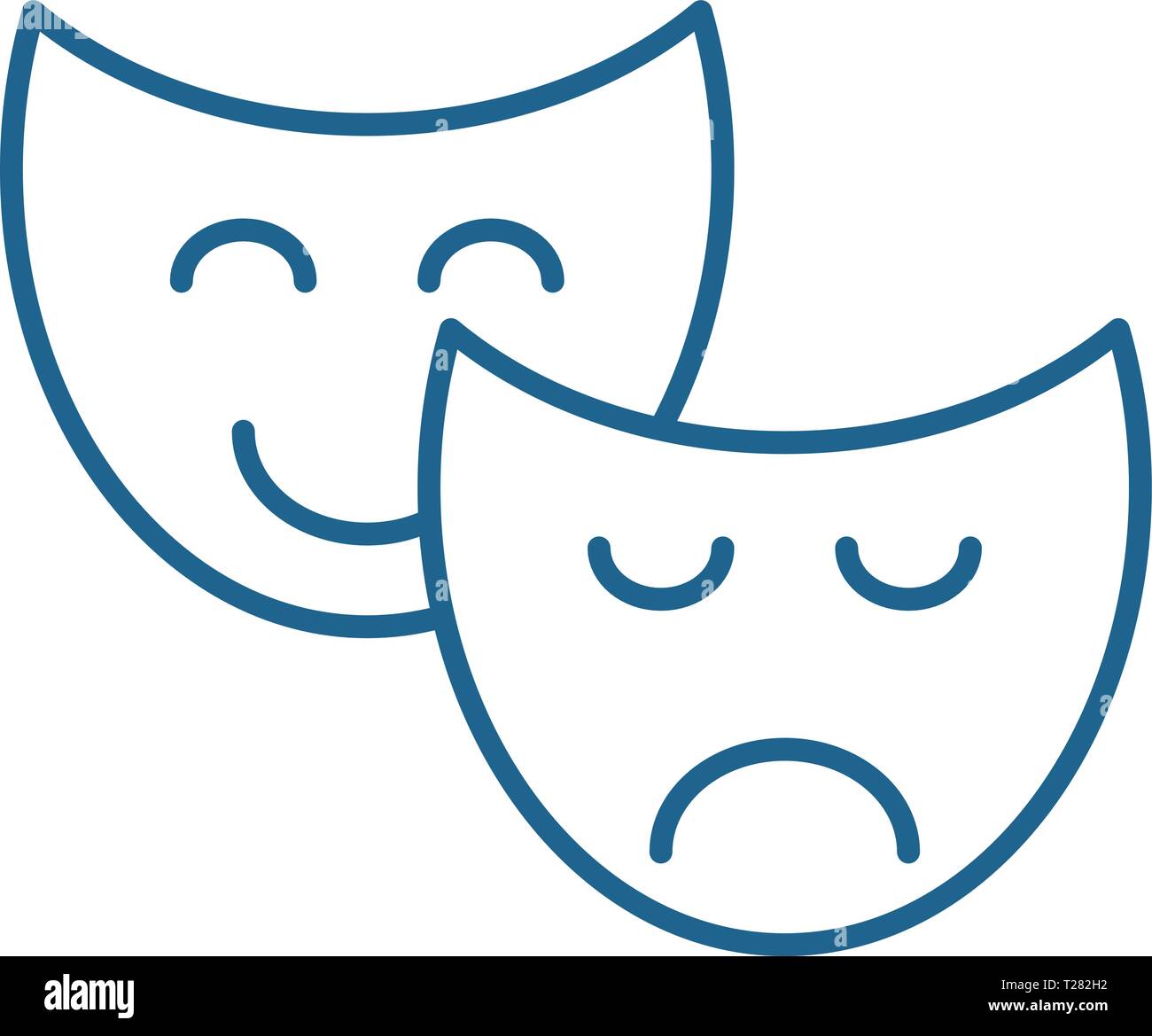 Comedy and tragedy line icon concept. Comedy and tragedy flat vector ...