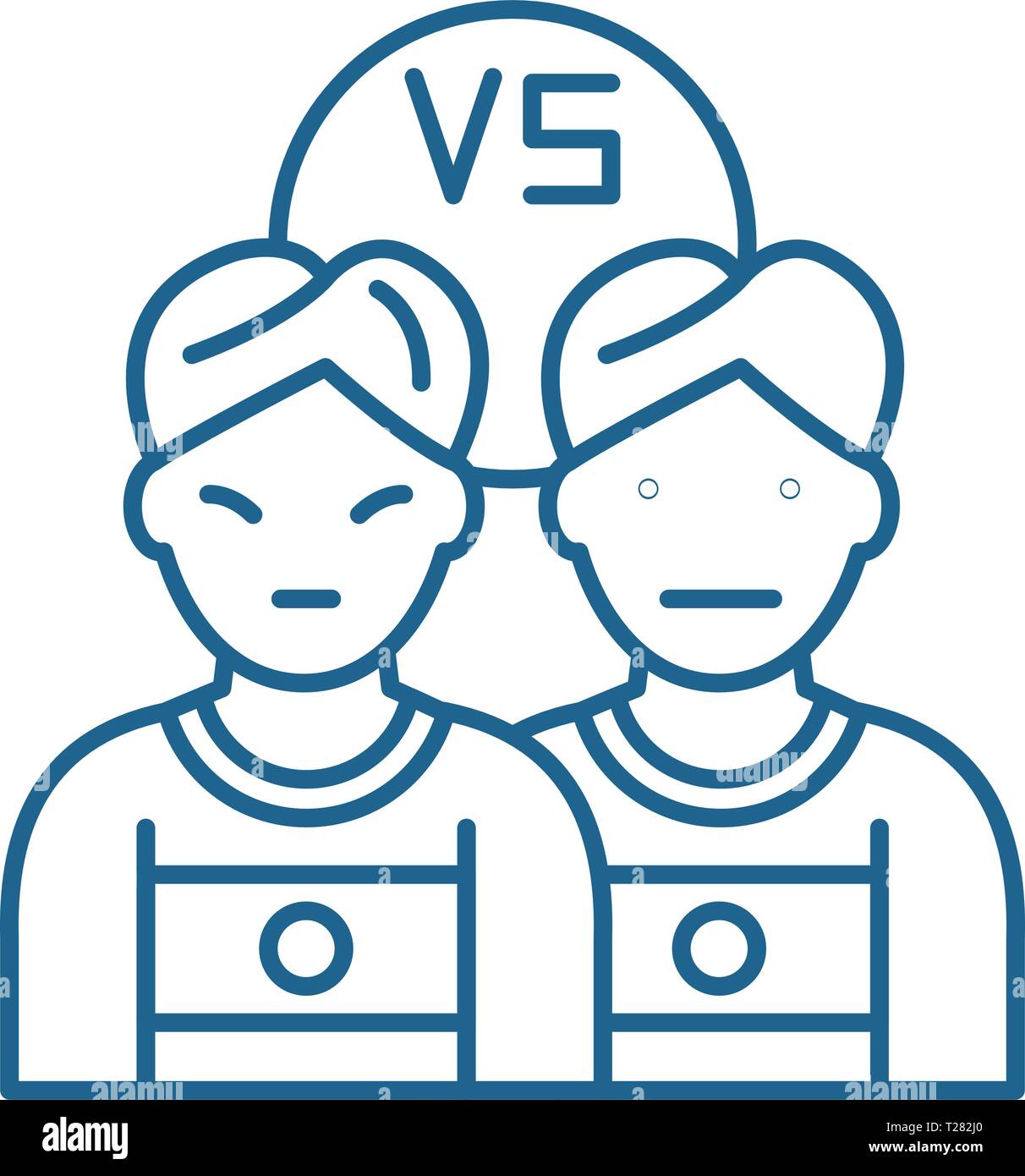 Competition line icon concept. Competition flat vector symbol, sign ...