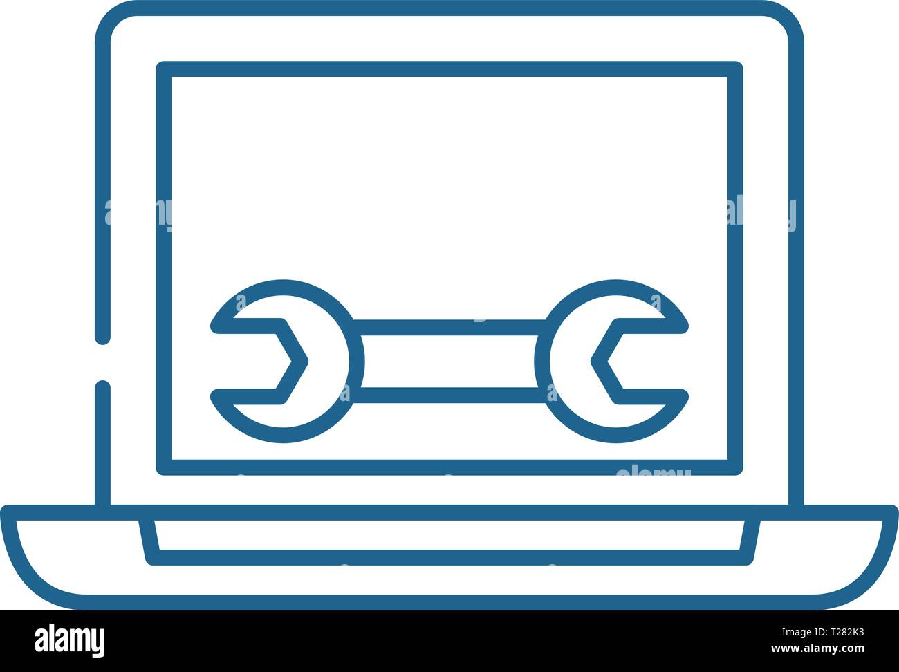 Computer service line icon concept. Computer service flat vector symbol, sign, outline ...