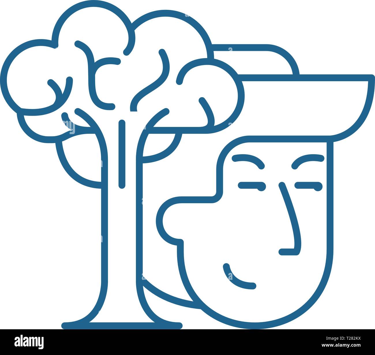 Conservationists line icon concept. Conservationists flat vector symbol ...