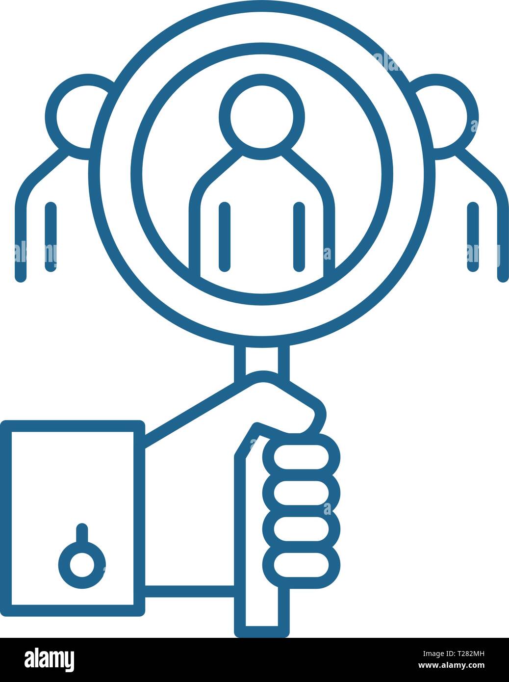 Consumer analysis line icon concept. Consumer analysis flat vector ...