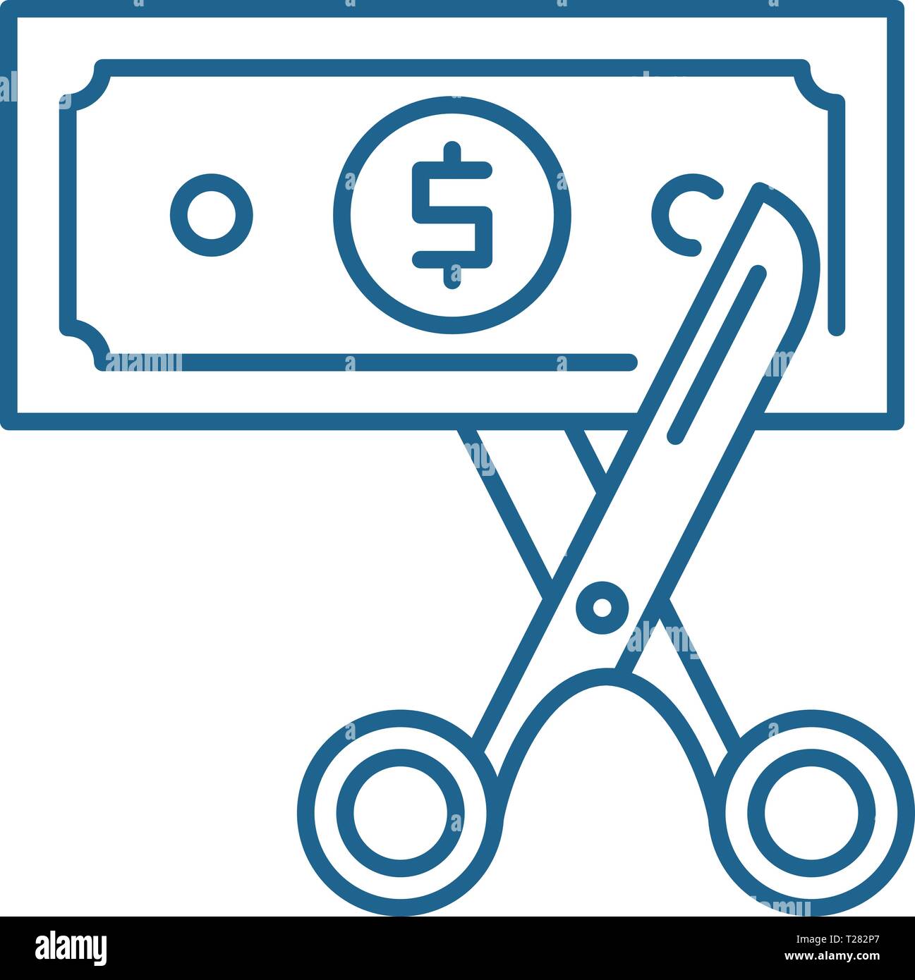 Cost optimization line icon concept. Cost optimization flat vector ...