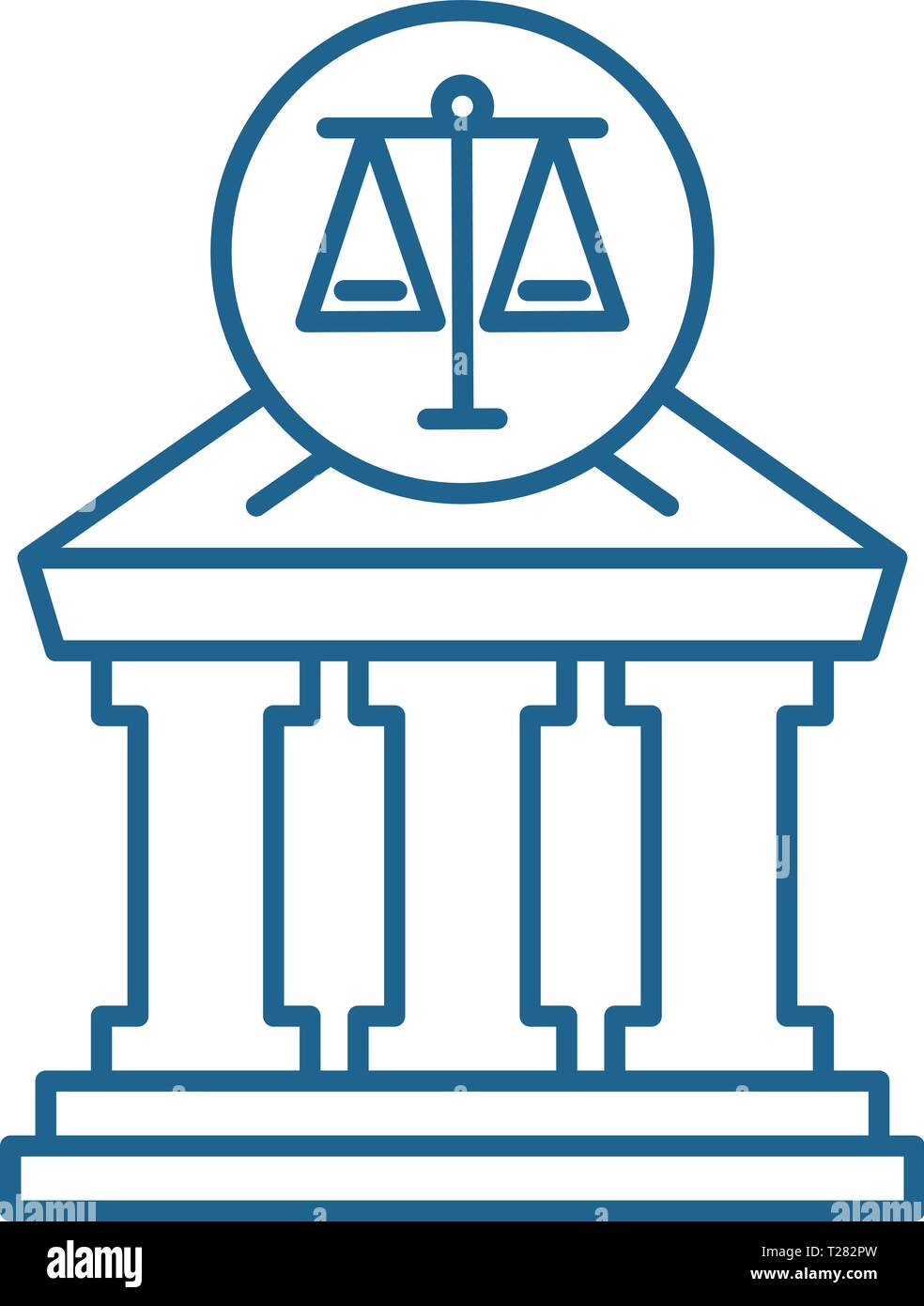 Court line icon concept. Court flat vector symbol, sign, outline ...