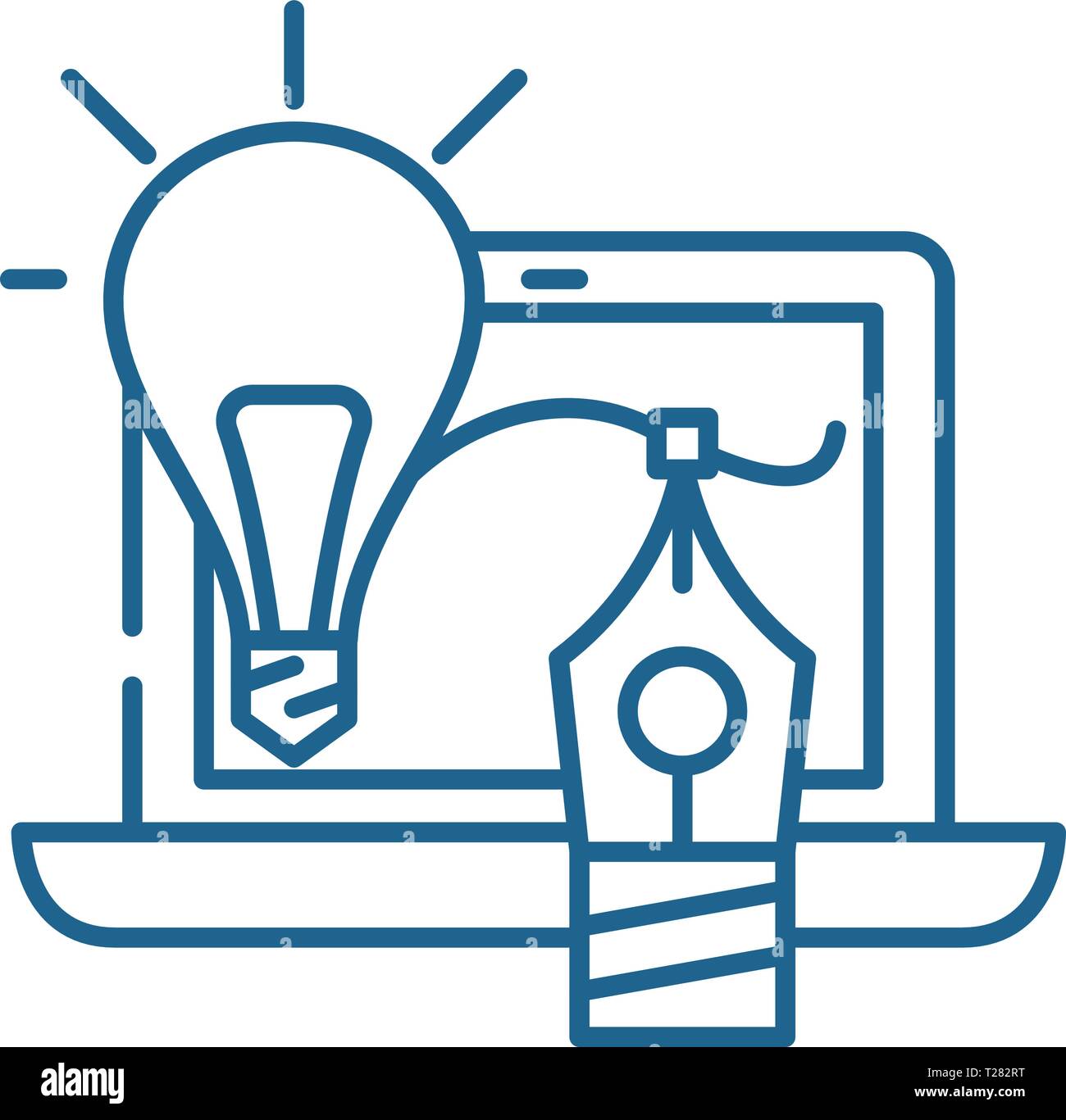 Creativity line icon concept. Creativity flat vector symbol, sign ...