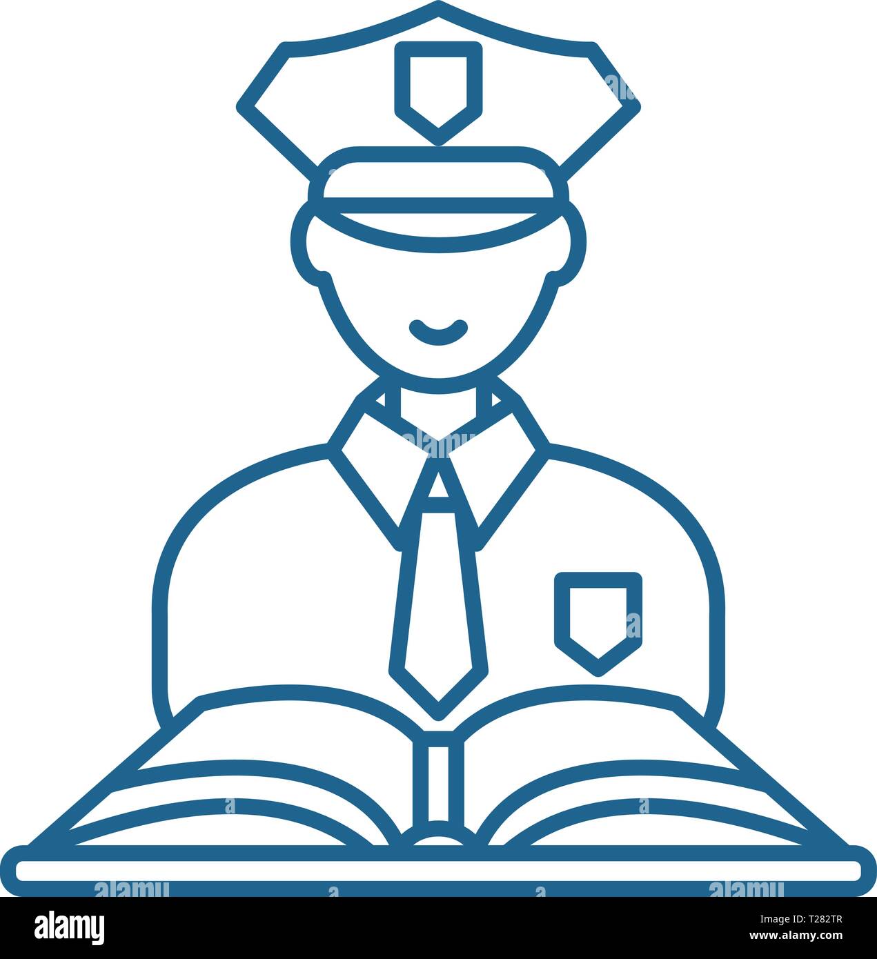 Criminal law line icon concept. Criminal law flat vector symbol, sign ...