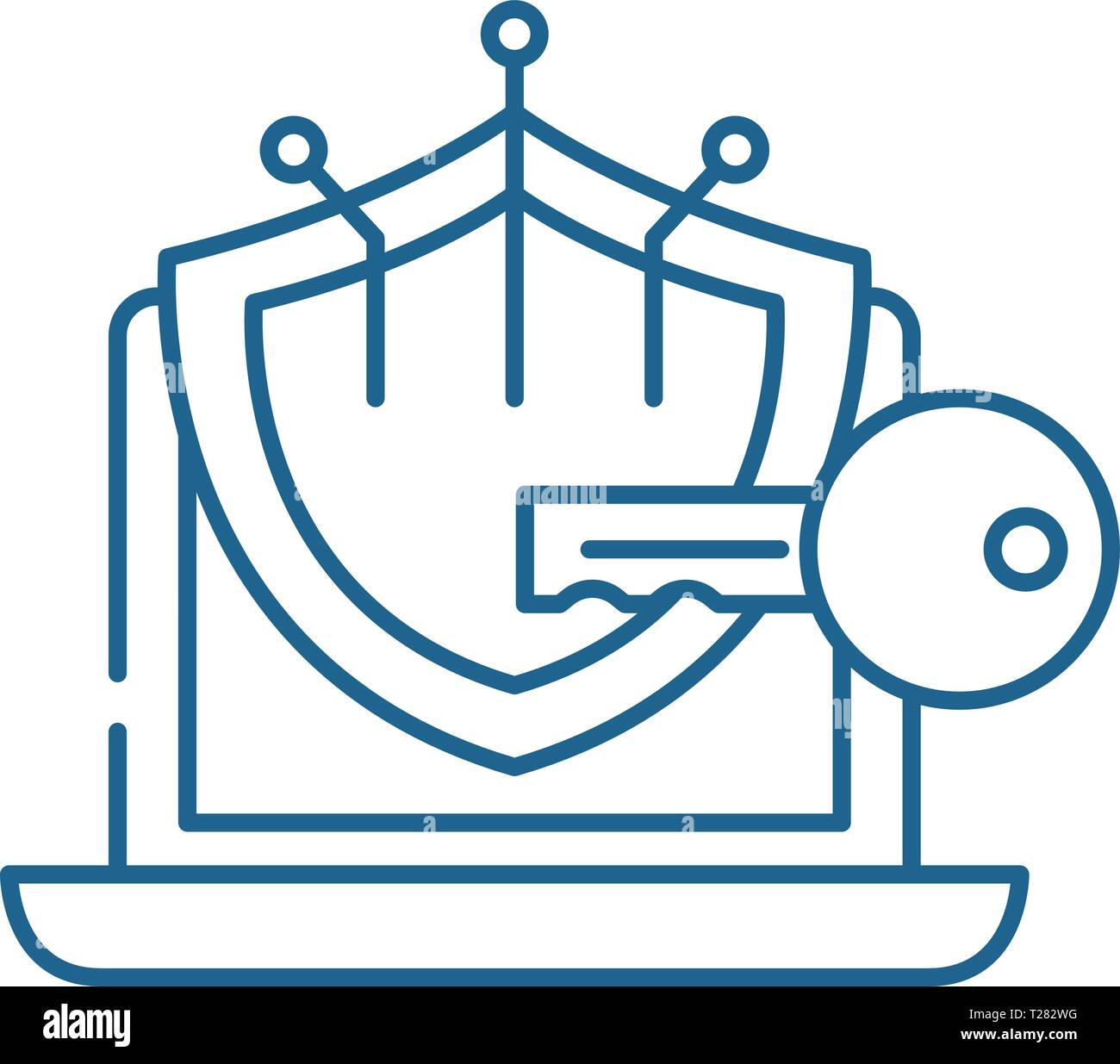 Cryptography line icon concept. Cryptography flat vector symbol, sign ...