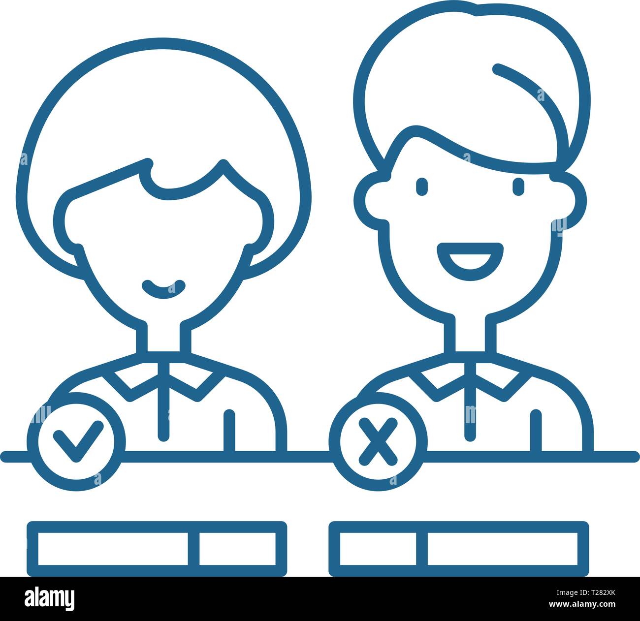 Customer status line icon concept. Customer status flat vector symbol ...