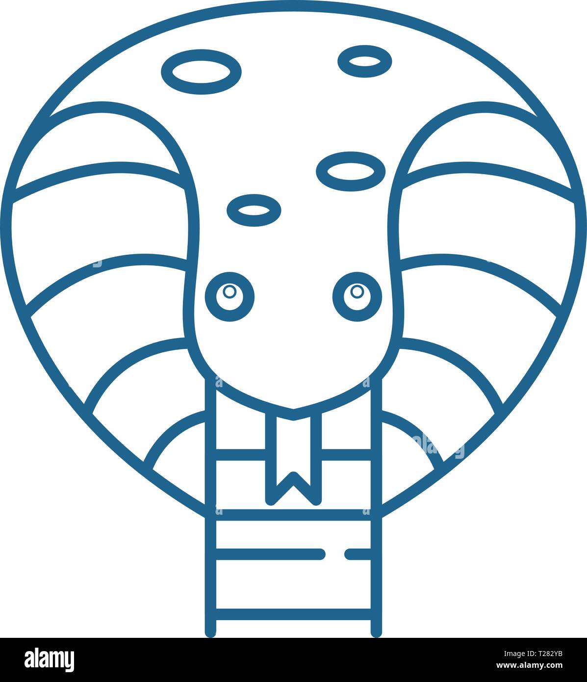 Cute snake line icon concept. Cute snake flat vector symbol, sign ...