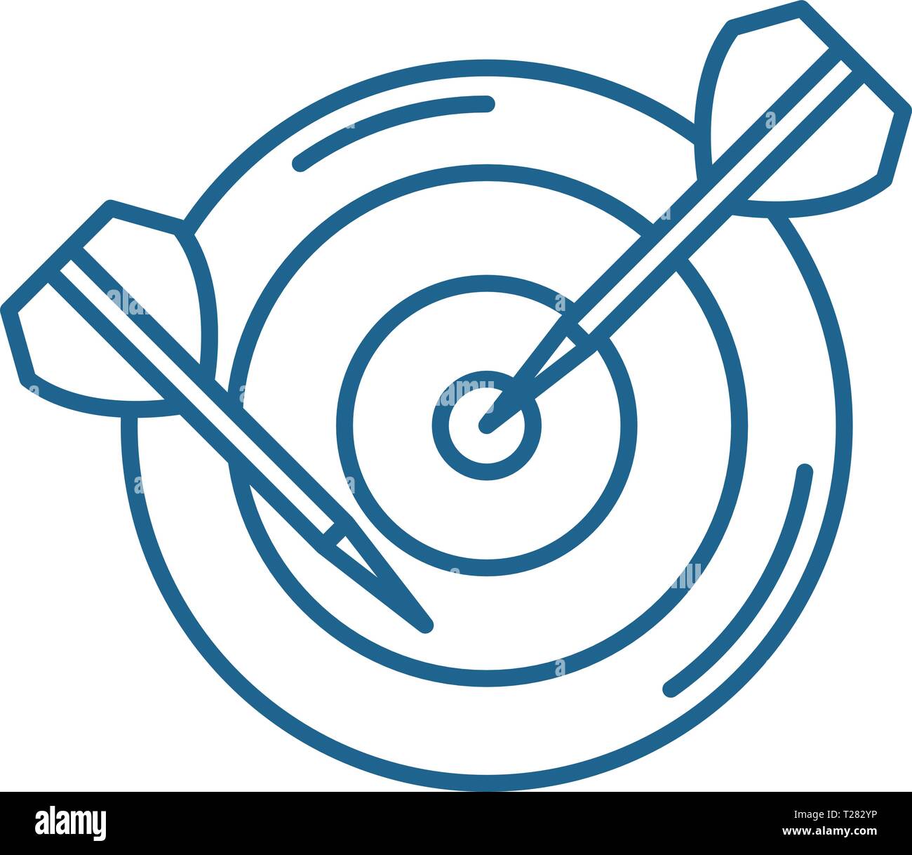 Dart line icon concept. Dart flat vector symbol, sign, outline ...
