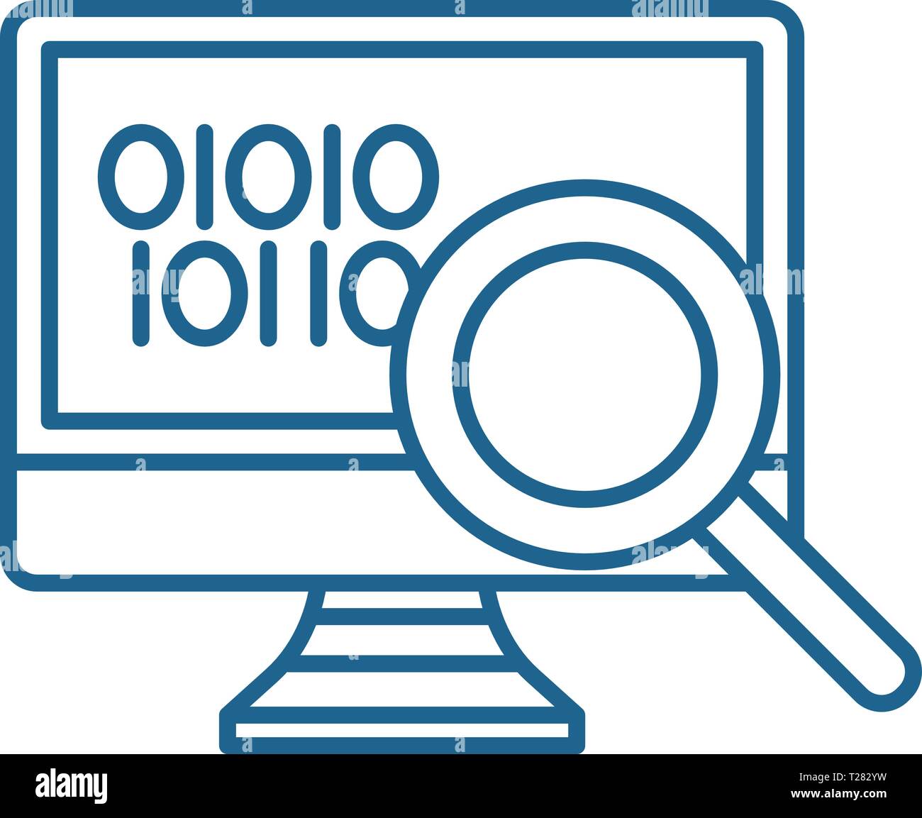 Data analysis line icon concept. Data analysis flat vector symbol, sign ...