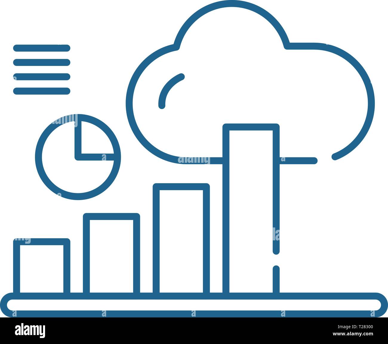 Data management line icon concept. Data management flat vector symbol ...