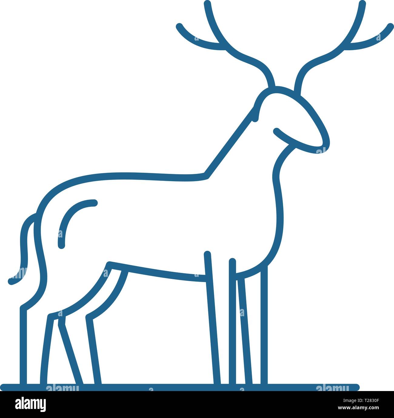 Deer line icon concept. Deer flat vector symbol, sign, outline ...